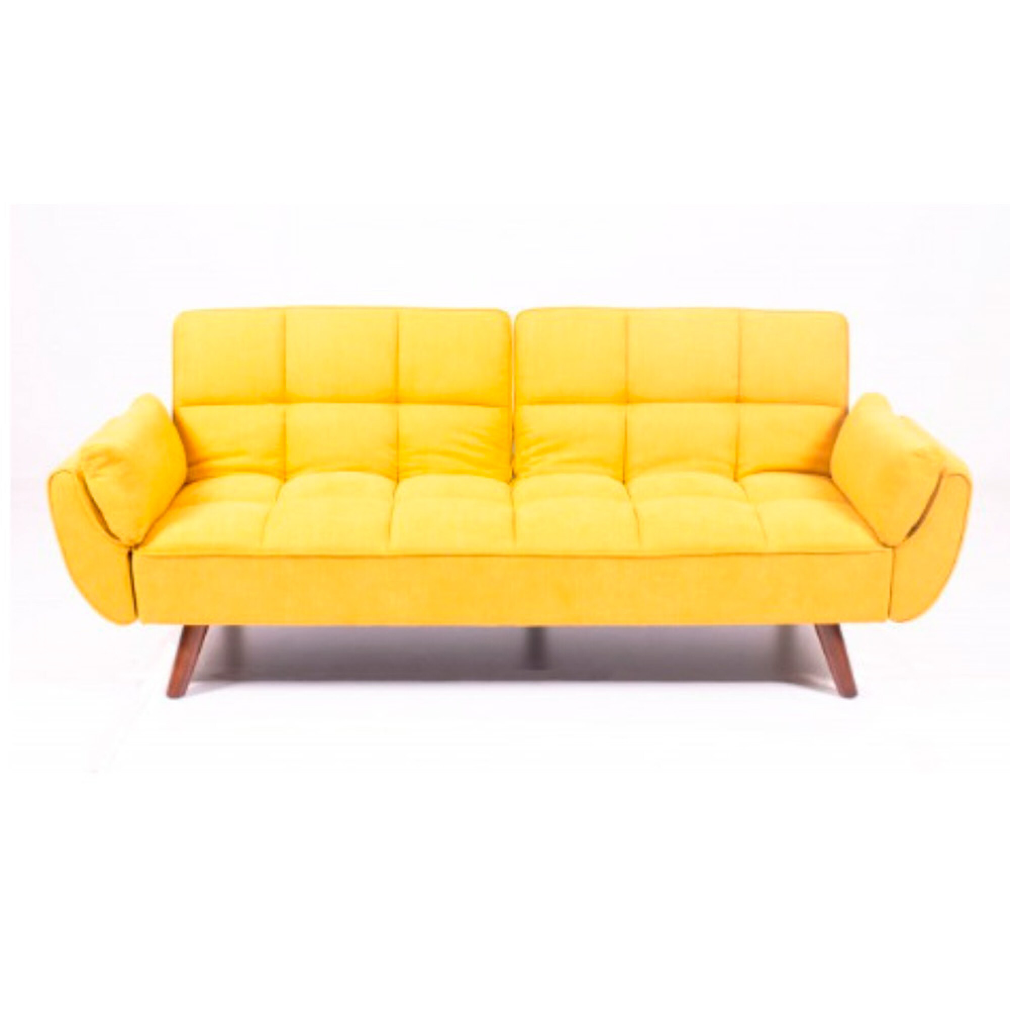 Sillón Sofá Cama Frida Amarillo 3 Cuerpos — Brillante