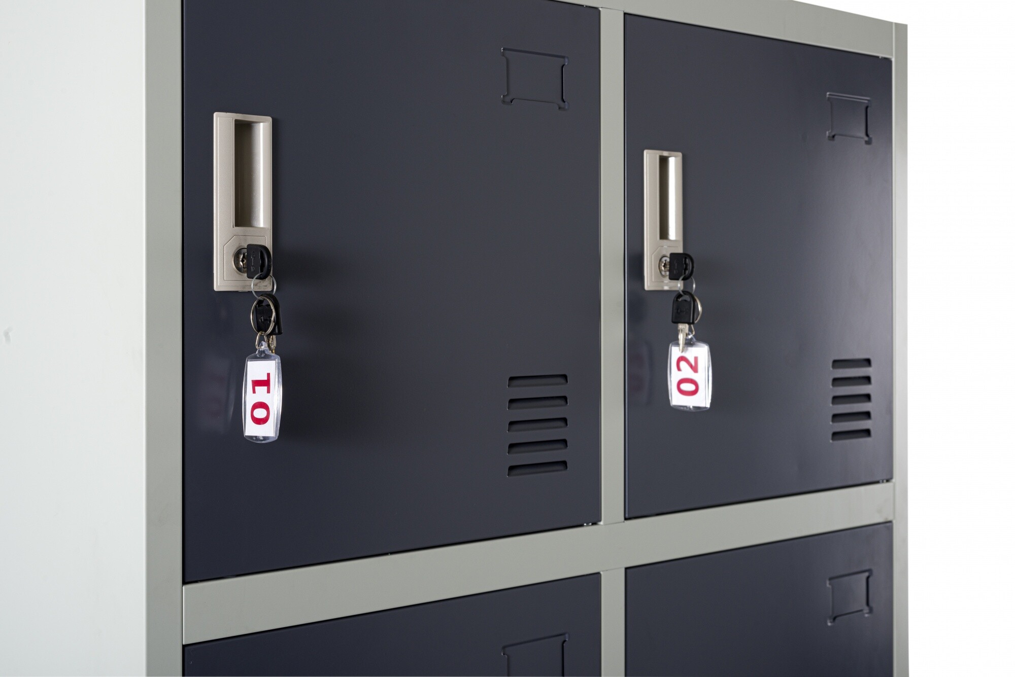 Guardabultos Locker Metálicos De 8 Puertas Guardarropa- Gris — Mundo M