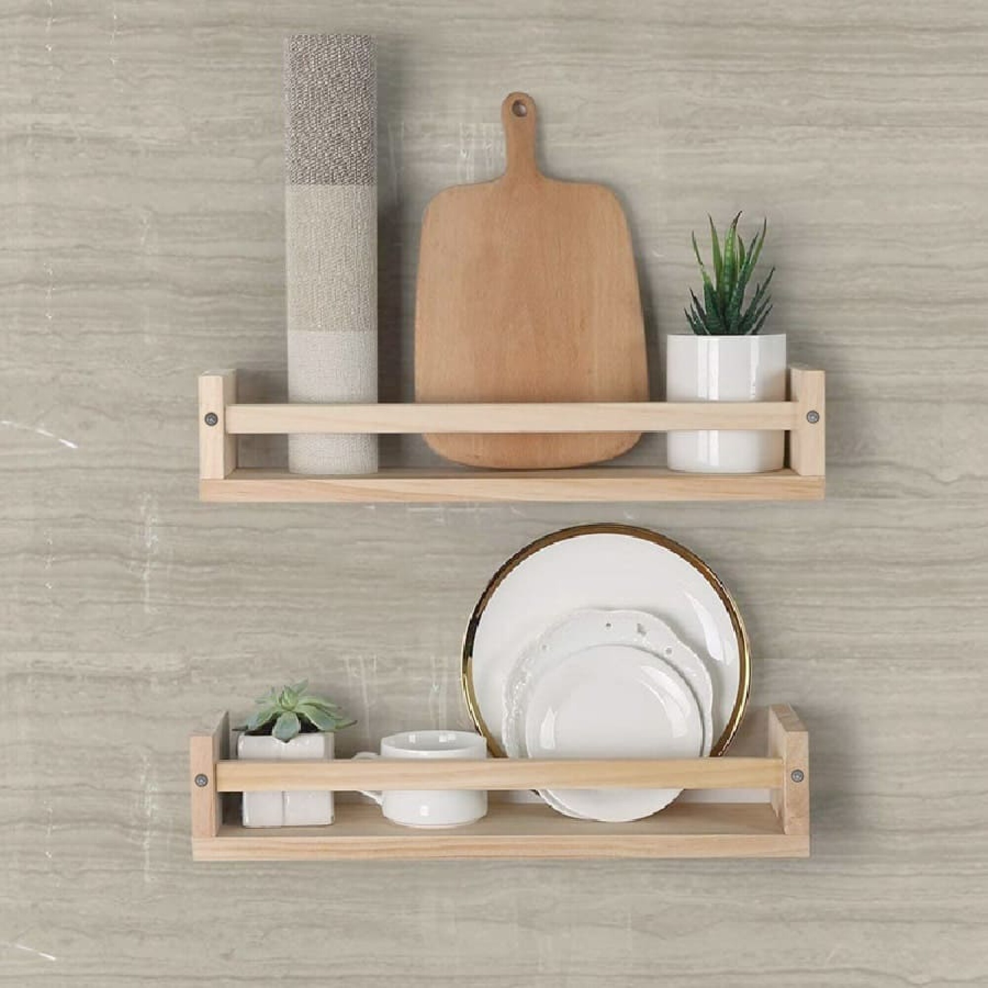 Estante repisa y toallero de pared bambú — Buho Store