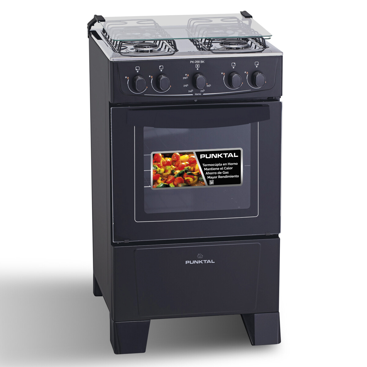 COCINA PUNKTAL COLISEUM 4H PK-268BK NEGRA — Alfa Ventas