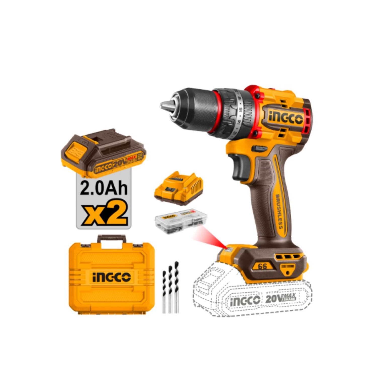 Taladro Atornillador Percutor A Bat Brushless 13mm Valija — El Insuperable