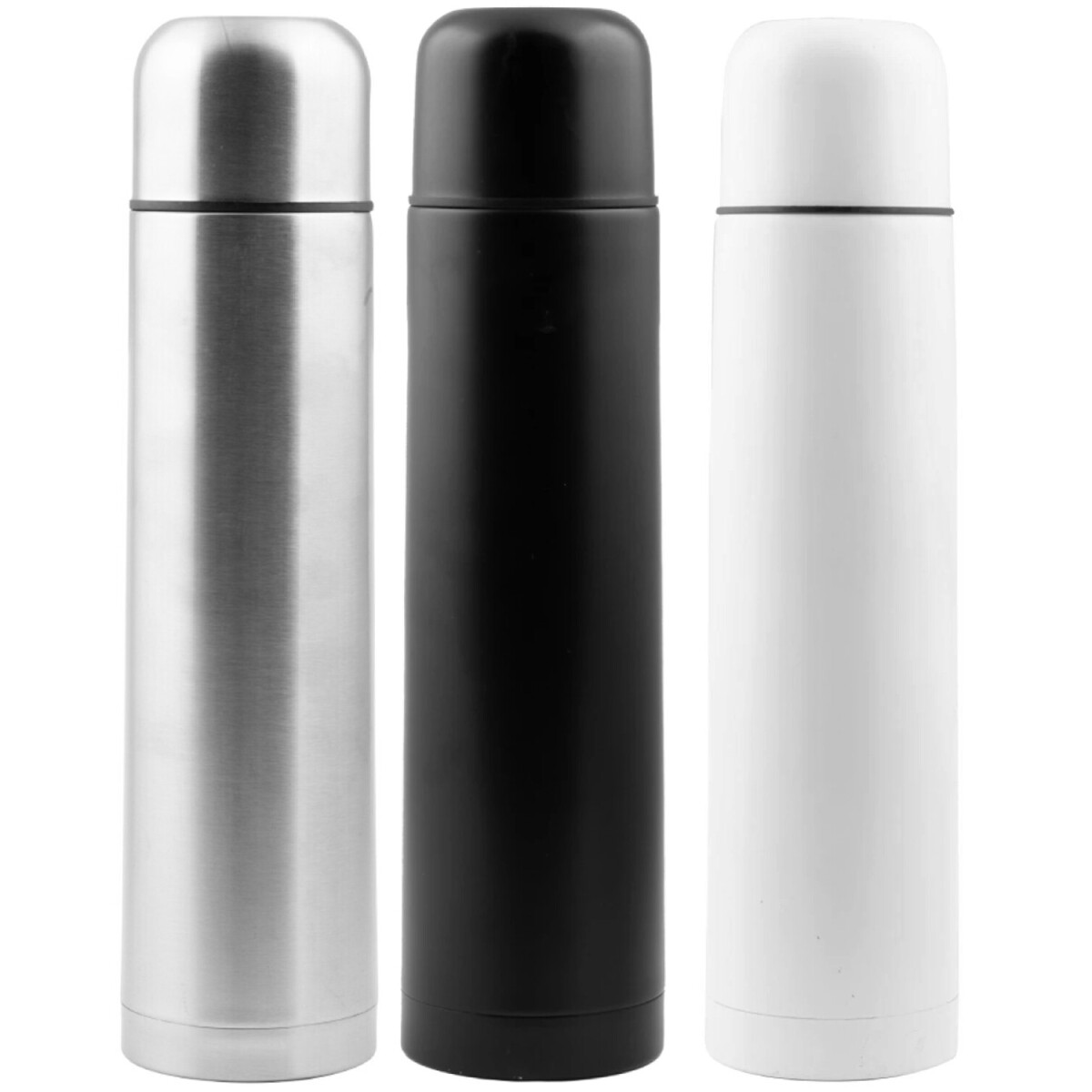 Termo Bala con doble pared de acero inoxidable 1 Litro - Blanco ...