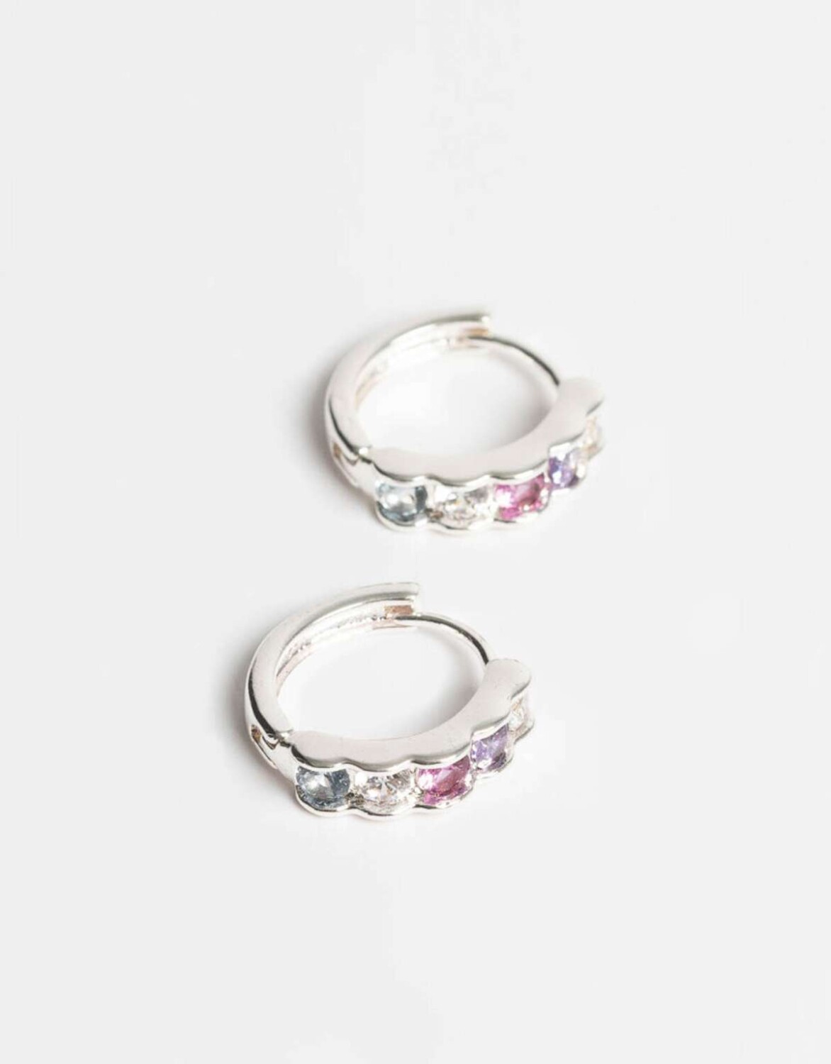 Aros Argolla Cubic En Color - Plateado — Tienda Soy Santander