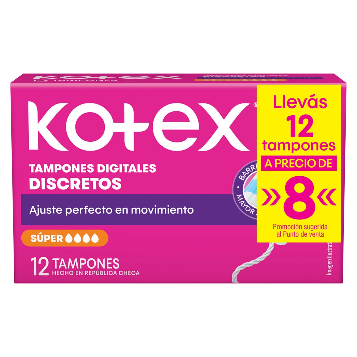 Tampones Kotex Super 12 Unidades — San Roque