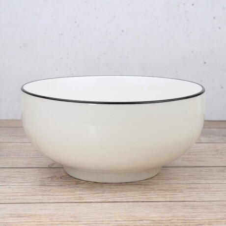 Bowl de ceramica blanco con borde de color — El Clon
