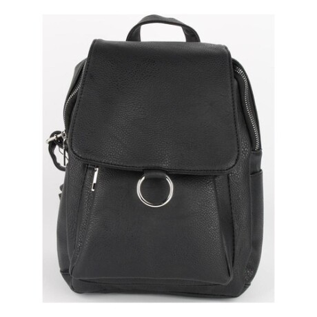 Mochila Canva con tapa y argolla - Negro — Electroventas