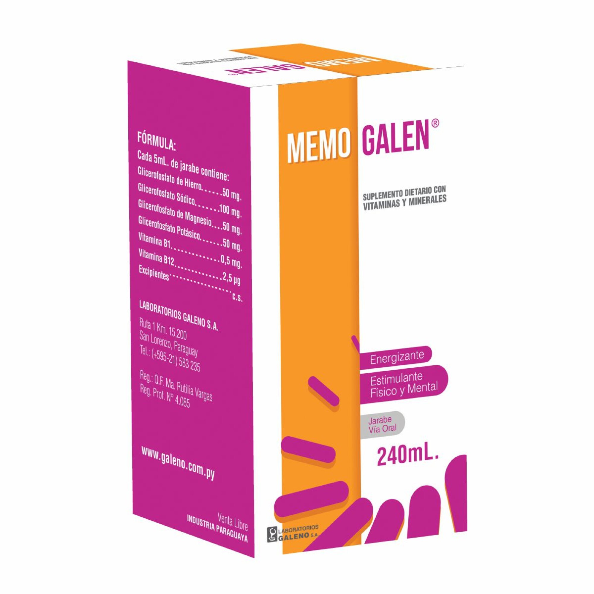 MEMOGALEN B12 JARABE FRASCO X 240 ML. — Farmacenter