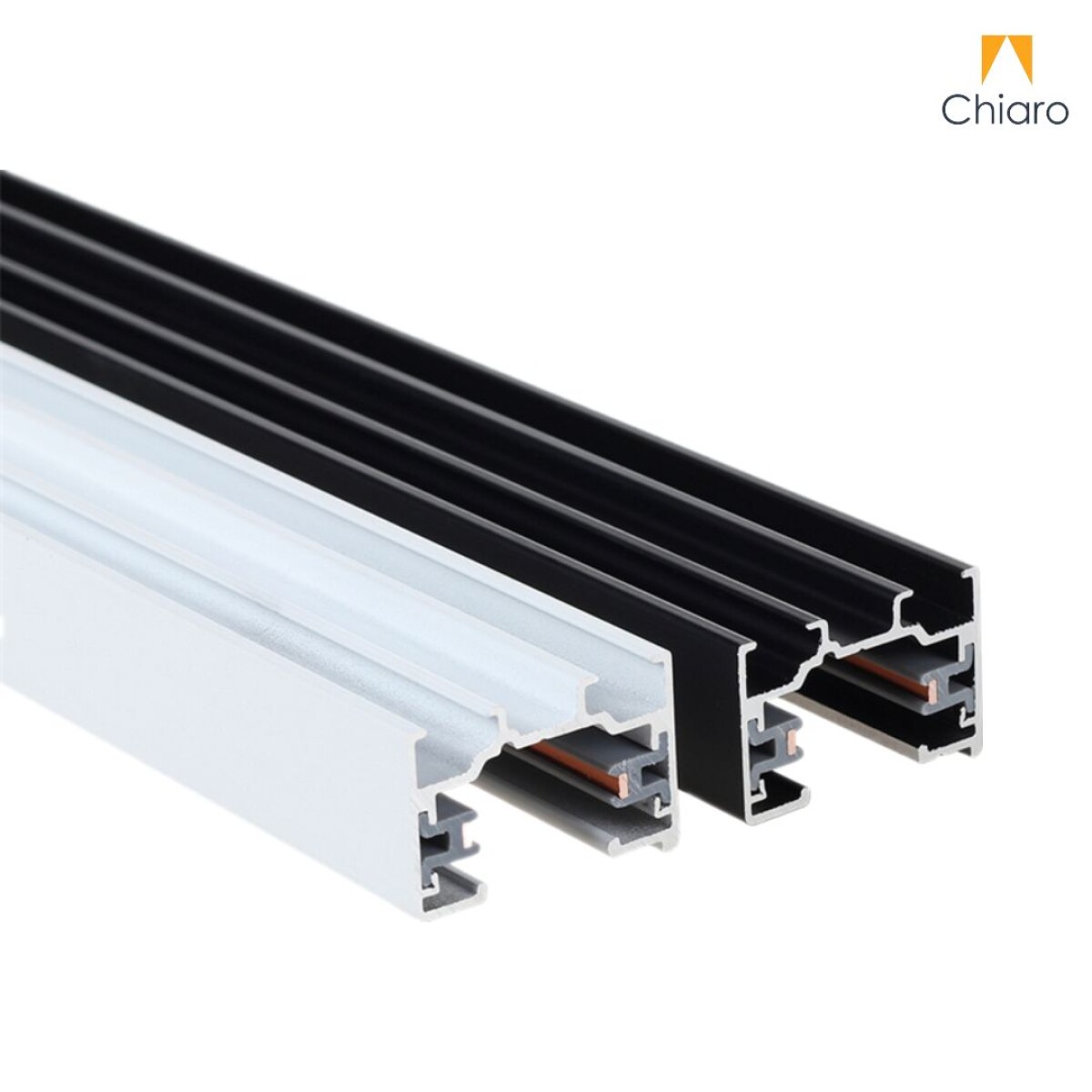 Riel electrificado de aluminio - 2 vías para spot de riel 1 mts - NEGRO ...