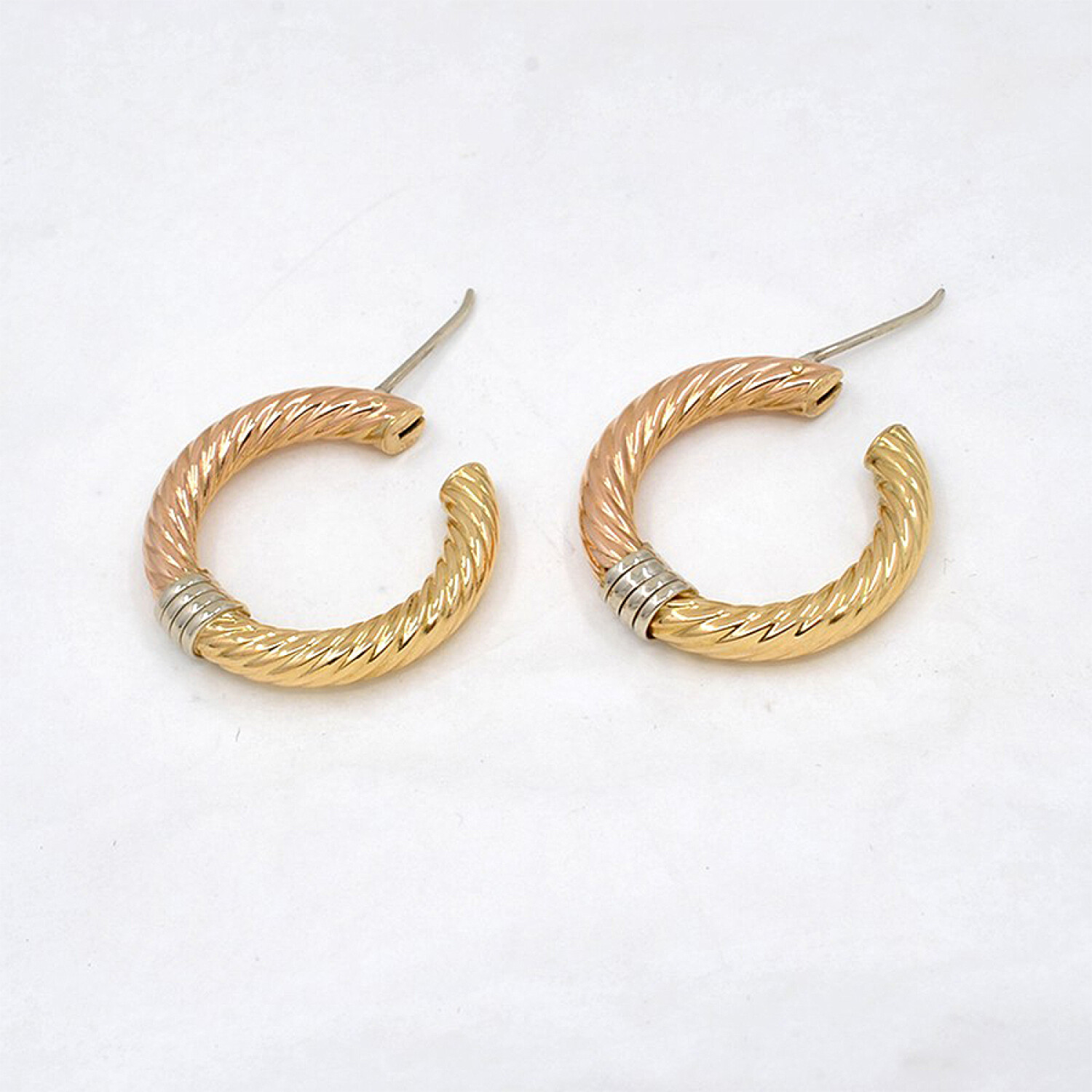 Aros En Oro 18K En Tres Tonos — Facello Joyeros
