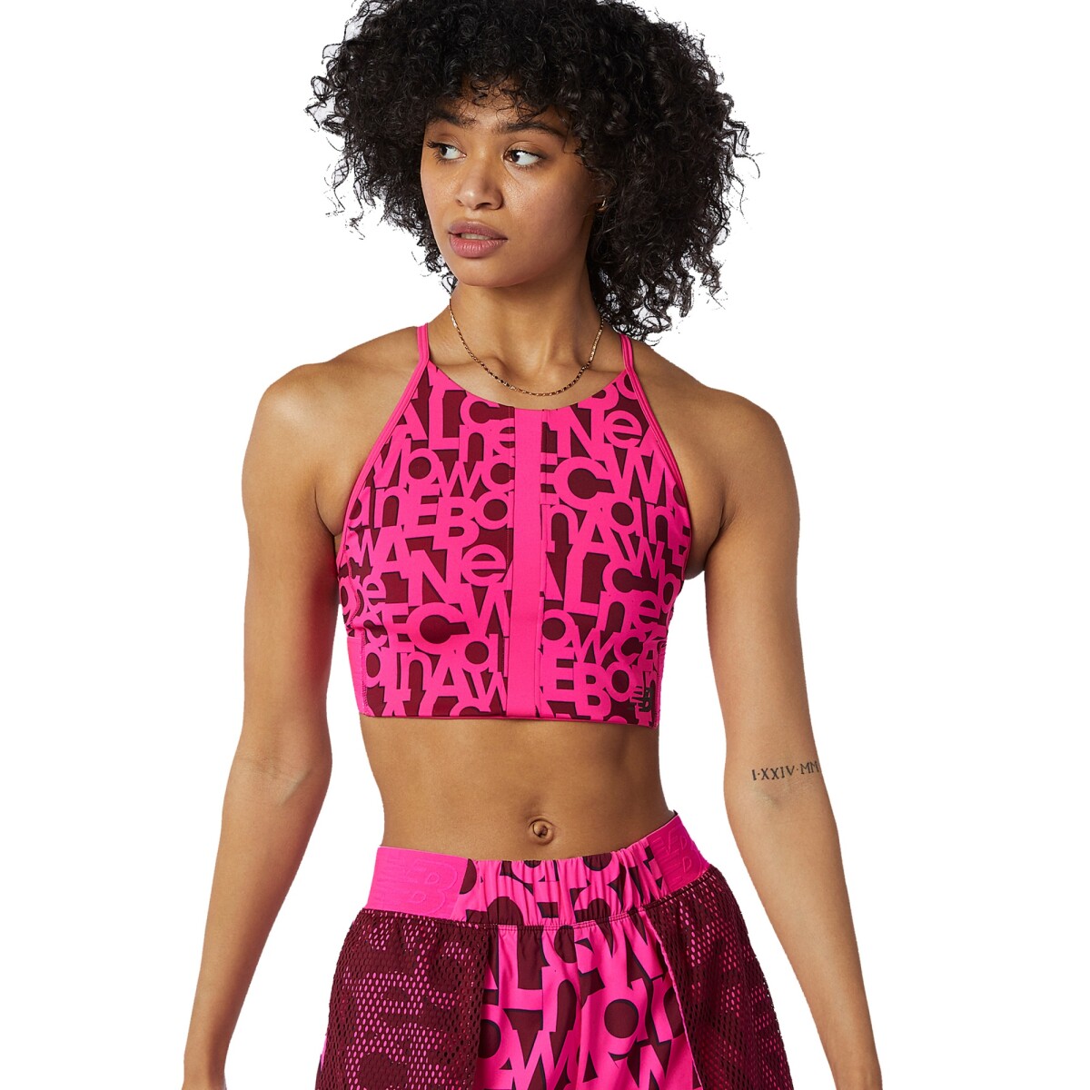 Top New Balance de Dama - PRINTED CROP TOP - WT11194PGL - PINK GLO ...