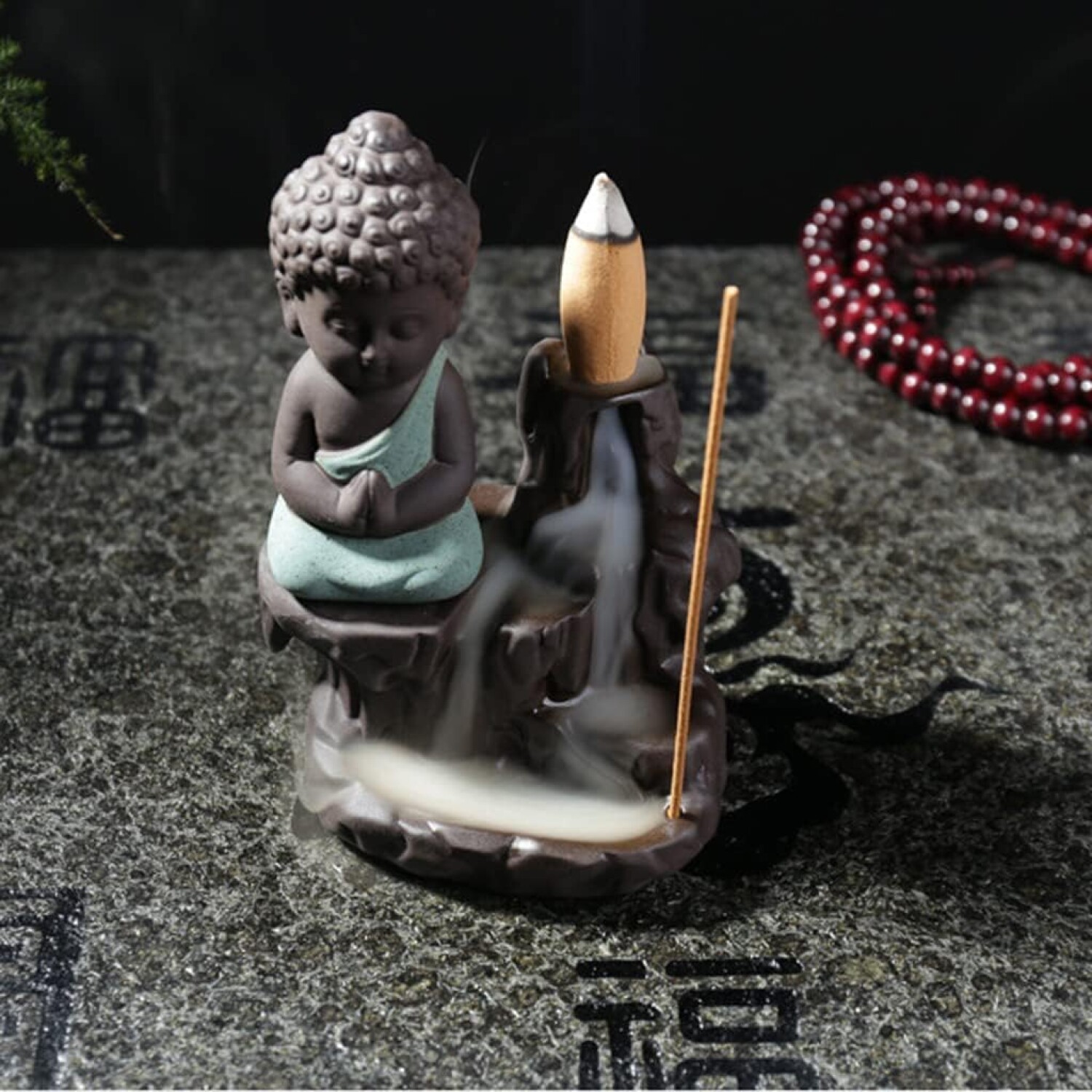 Fuente De Humo Buda - Sentado - Verde — Que Regalo