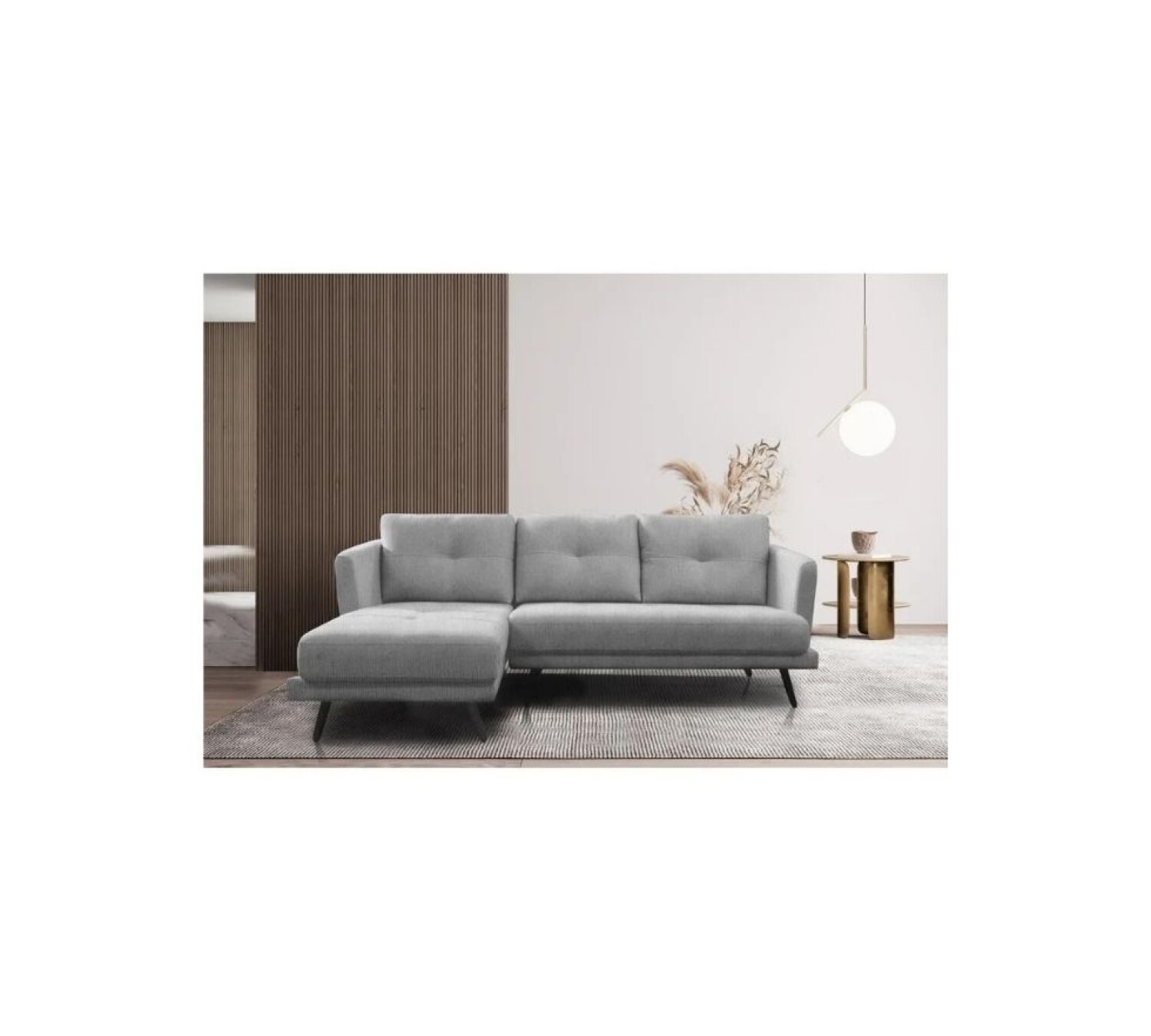 Sofá Con Chaise - Triunfo - 3 Cuerpos - Gris Chaise Derecho — Rustico Hogar