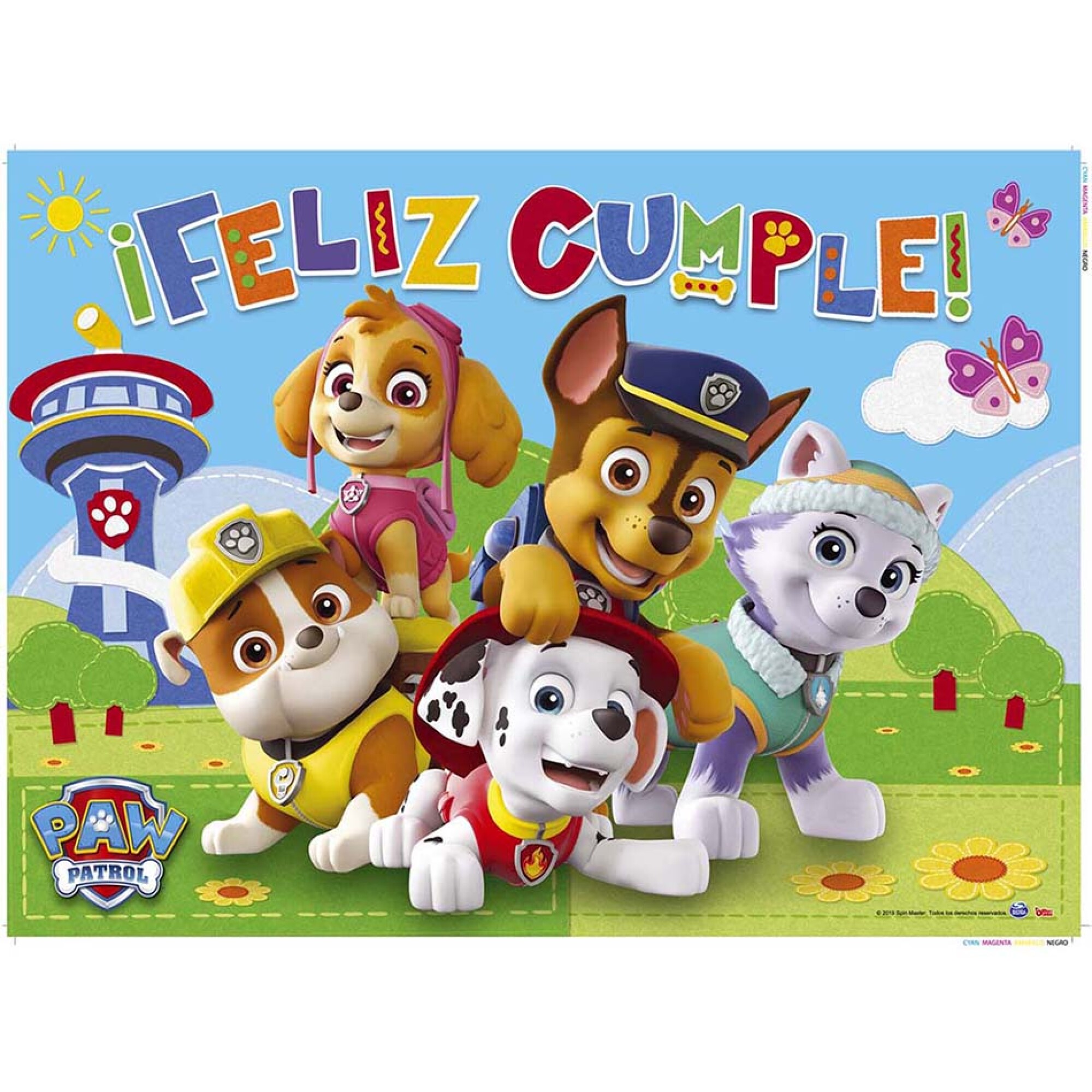 Cotillón Afiche Cumpleaños X1 Paw Patrol Cartoons