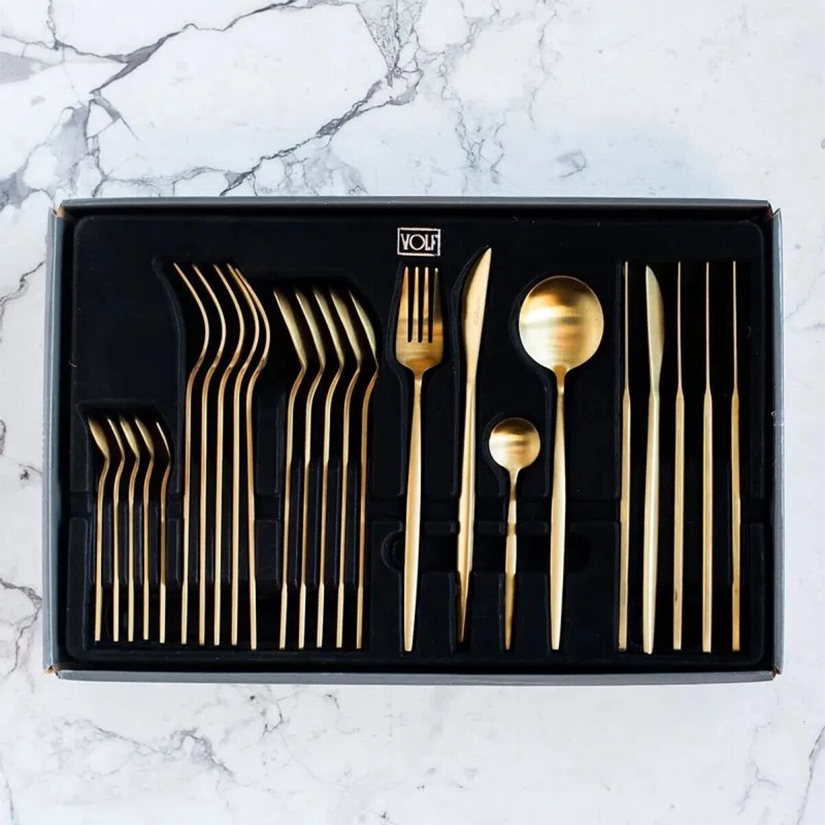 Juego De Cubiertos Volf Box 24 Sonic Gold — BBVA