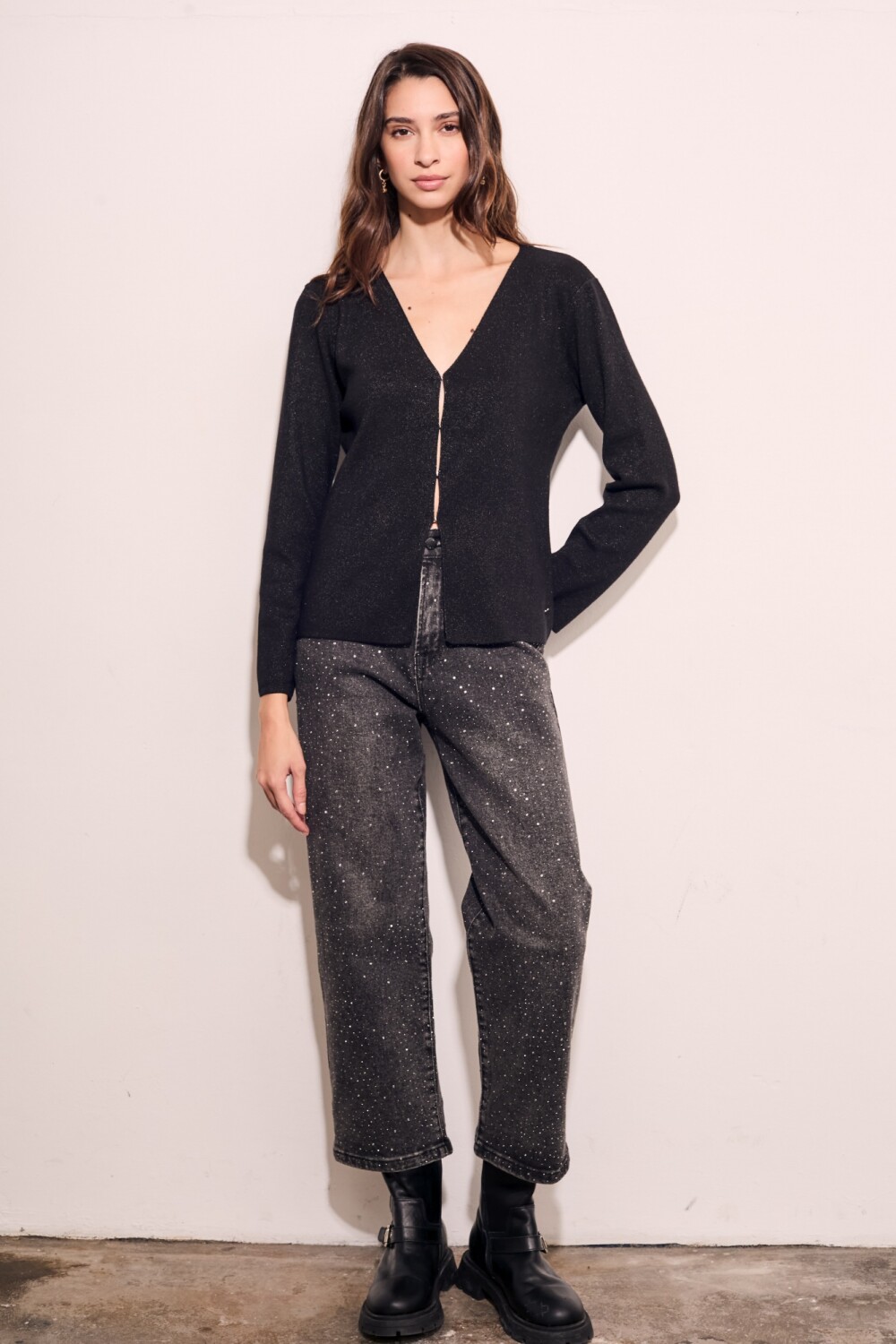 Cardigan Lurex - Negro — Lemon