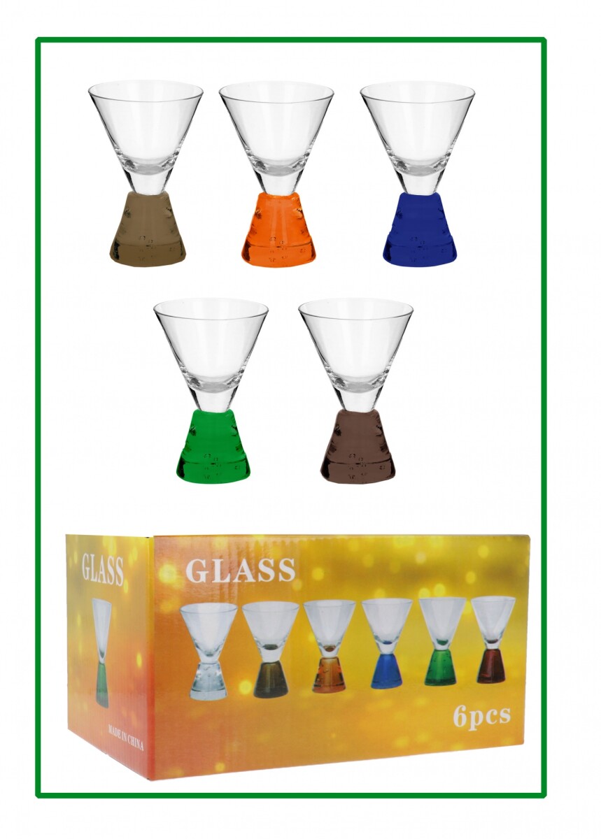 Set de 6 piezas de vasos de vidrio para shot — El Clon