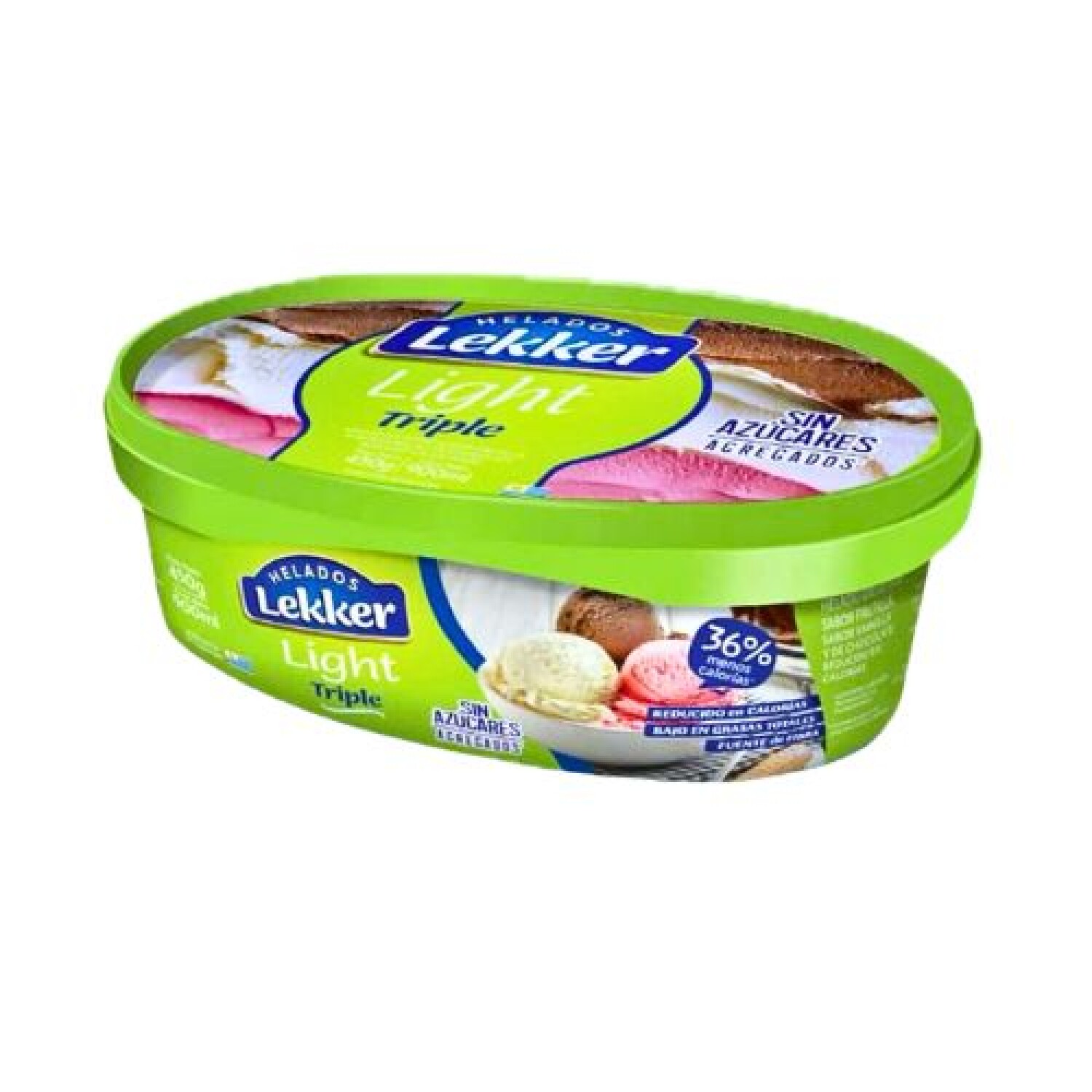 Helado Light Lekker - 900 ml - Frutilla, Crema y Chocolate — CONGELADOS ...