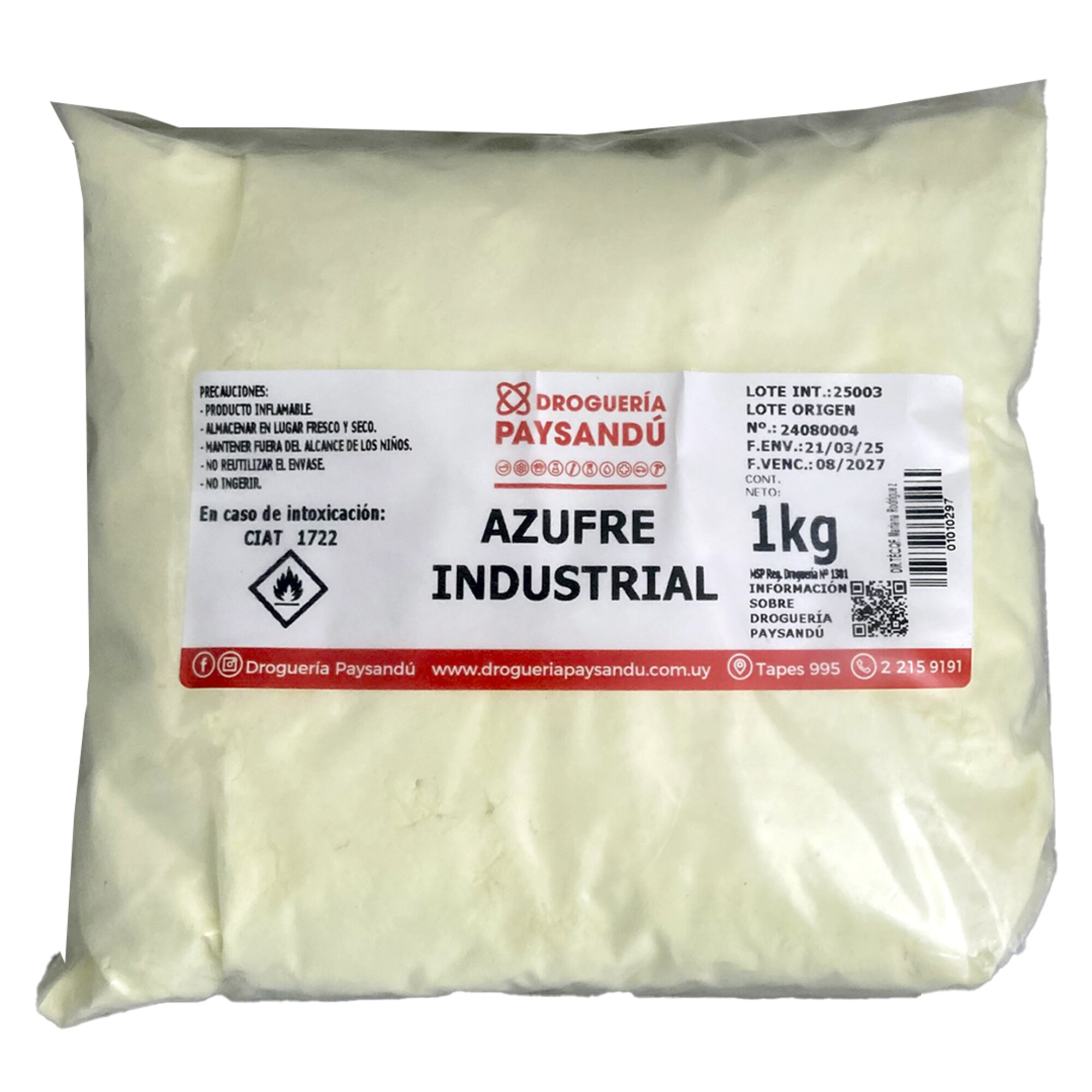 Azufre Industrial - 1 Kg — Droguería Paysandú