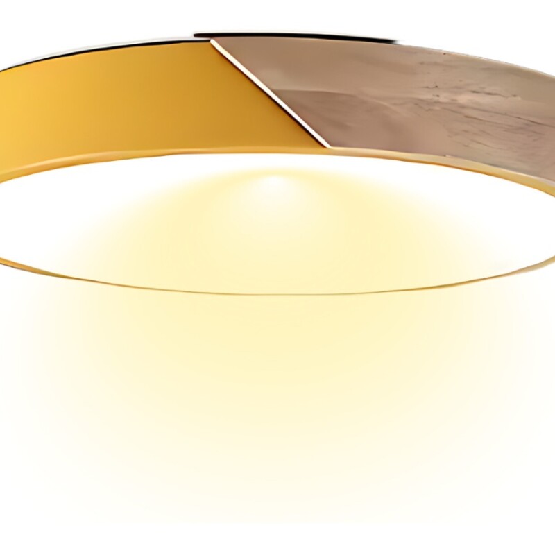 Luminaria Plafon Led Diám 30cm Metal Y Madera Luz cálida - Amarillo ...