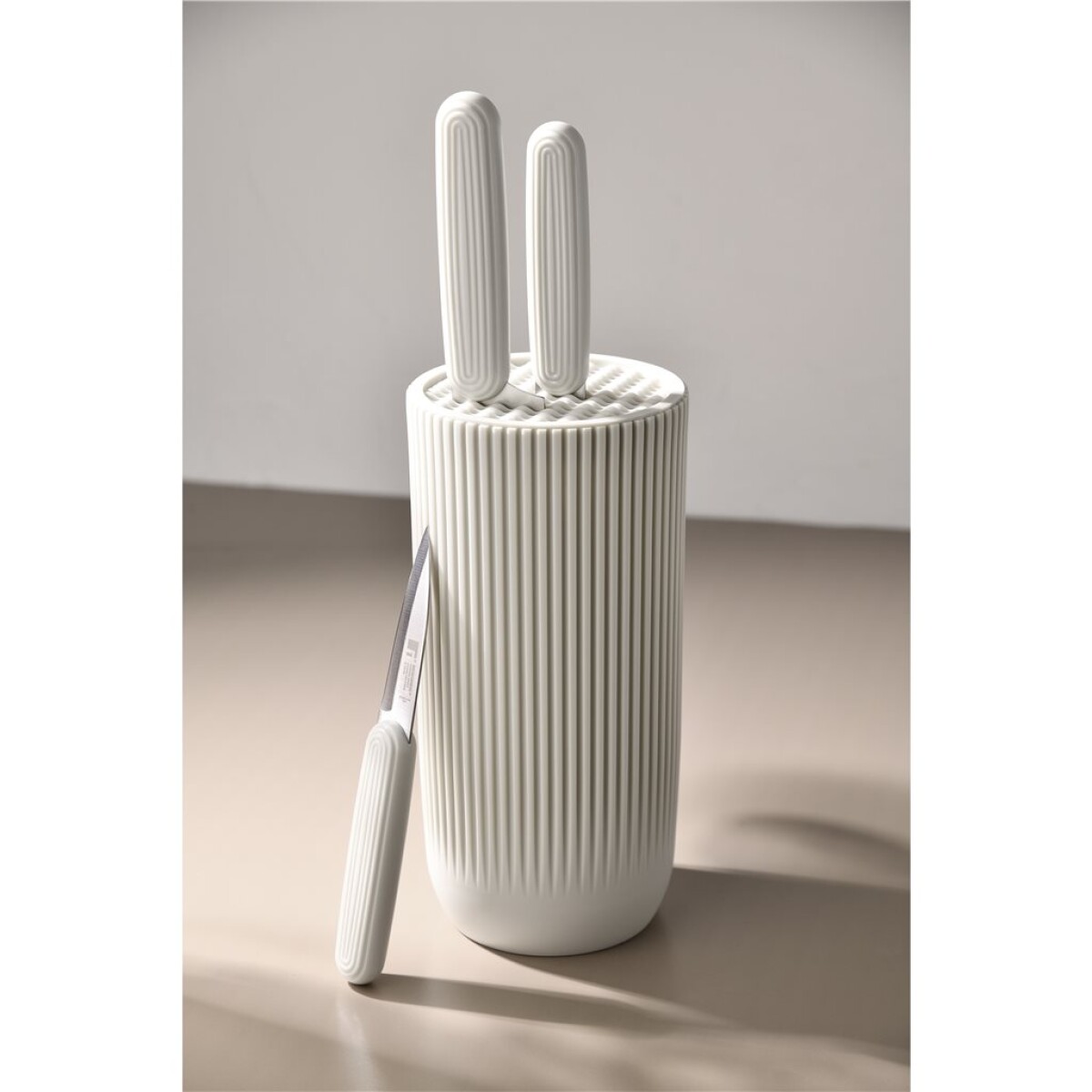 SET TACO+3 CUCHILLAS ACERO INOX. LINES GRIS — Deco Hogar