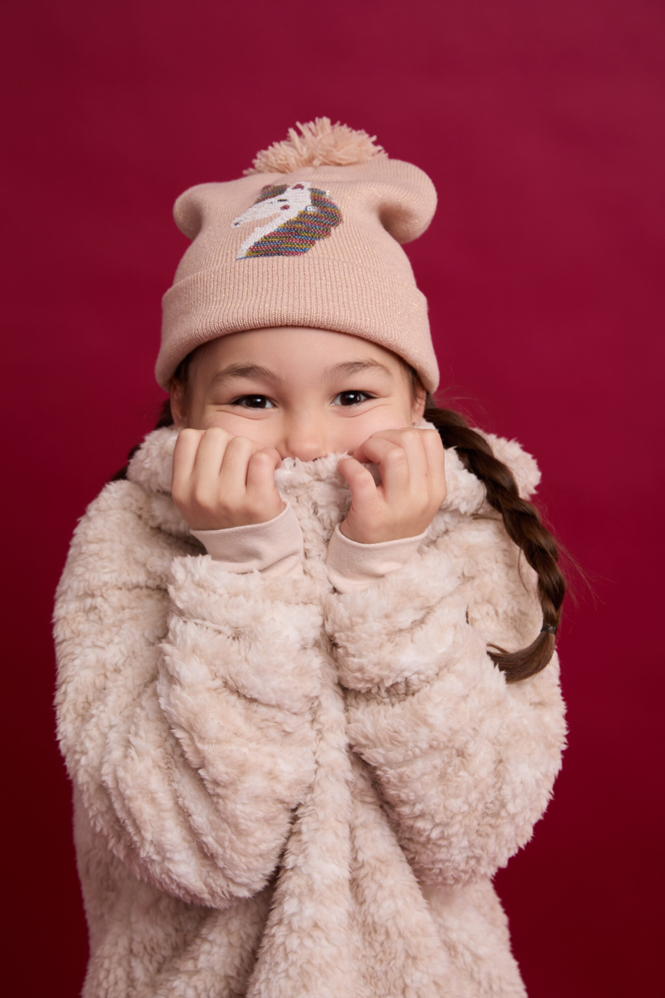 Gorro unicornio infantil - Rosado — SiSi