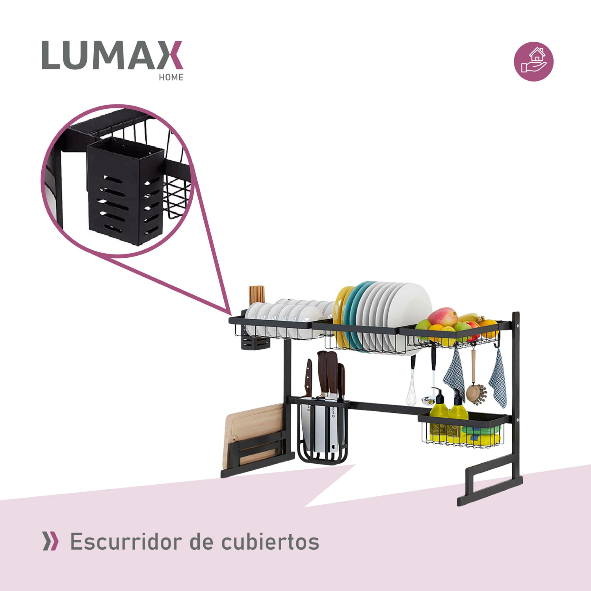 Escurridor de platos grande alto doble tarja — Electroventas