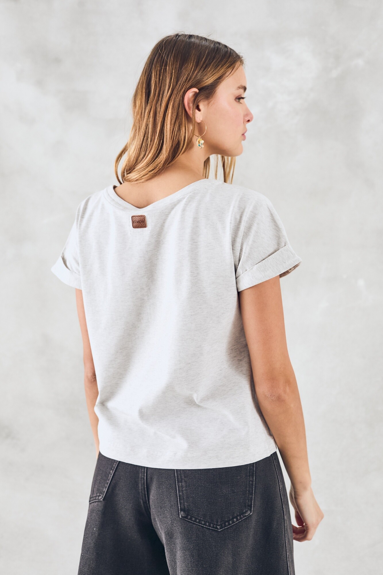 Remera Algodon Elastano - Gris Melange — Lemon