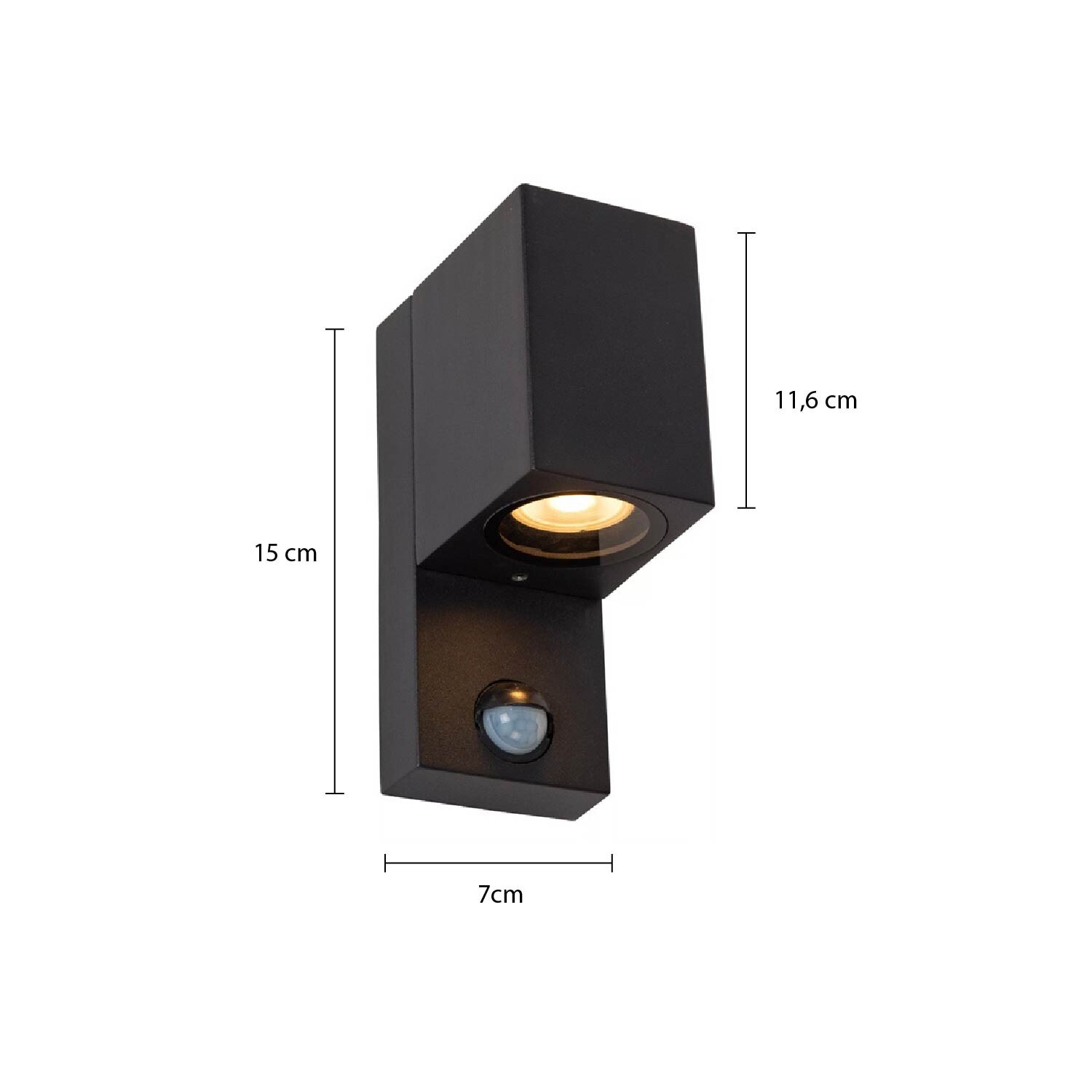 Luminaria Unidireccional Minimal con Sensor de Movimiento Negra — Serlux