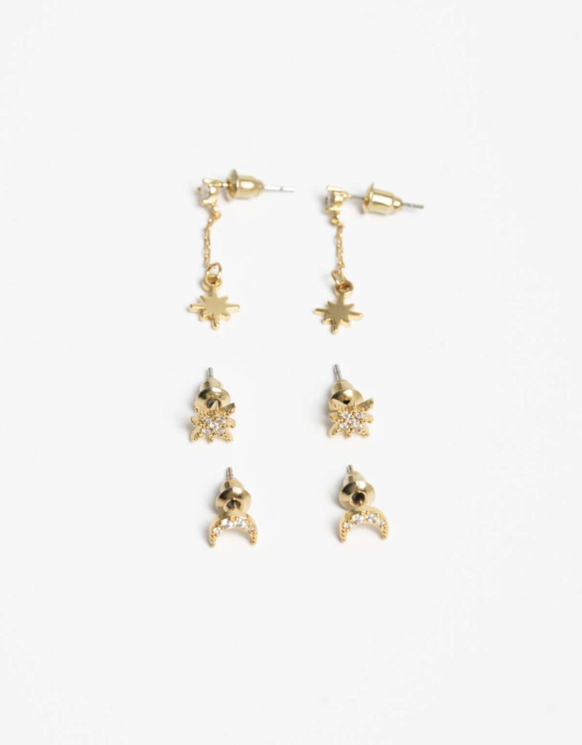 Set De Aros Pasantes Mystic Cubic - Dorado — Tienda Soy Santander