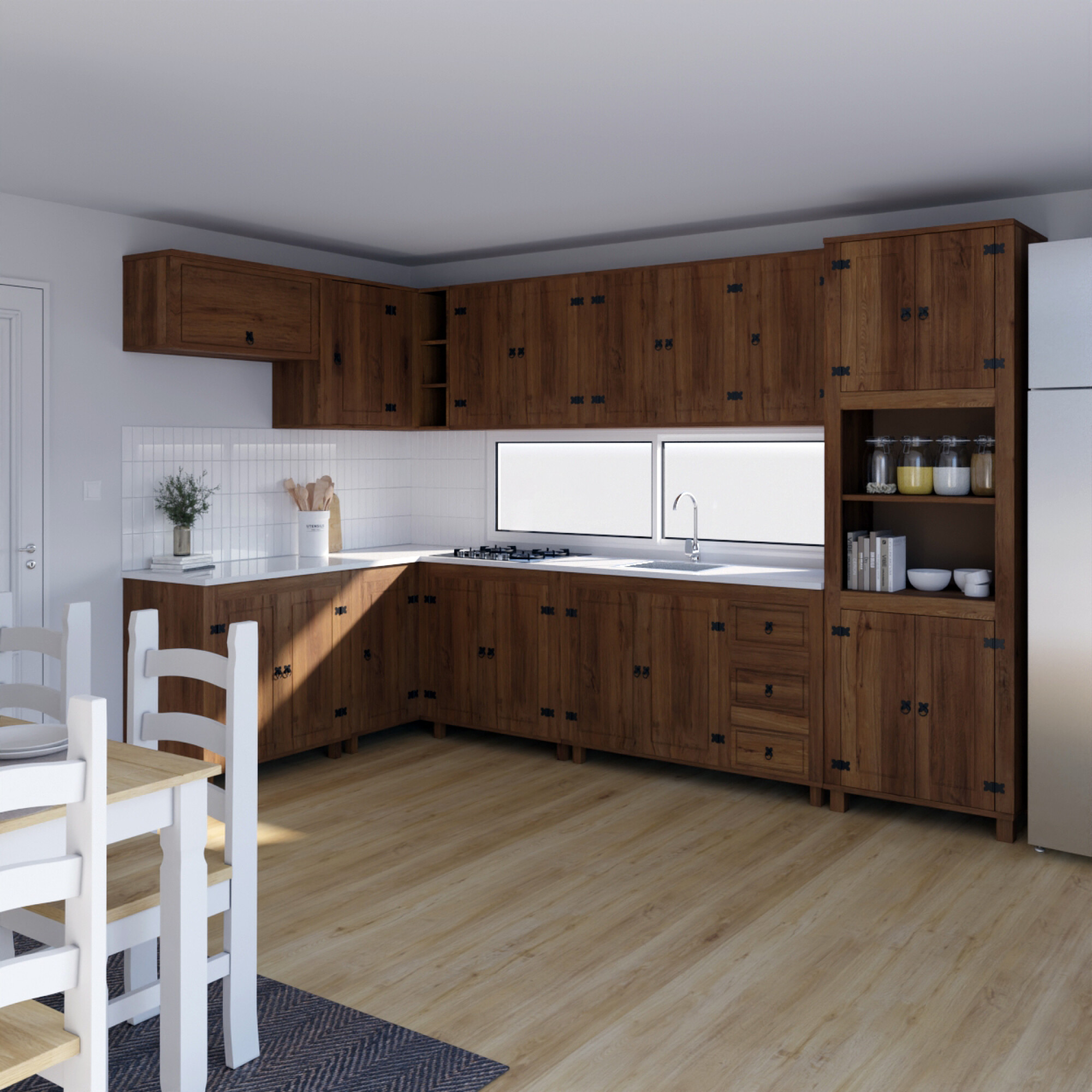 Aereo Esquinero - Linea Mexicana - Nogal — Rustico Hogar