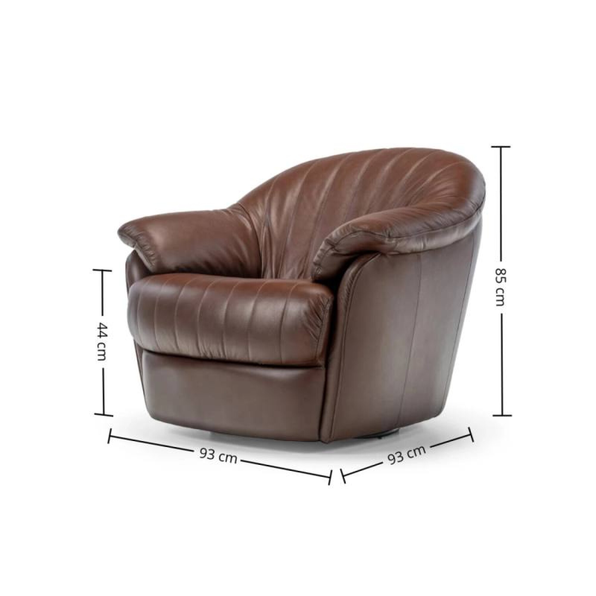 Butaca Giratoria 100% Cuero - Paris - Caramelo — Rustico Hogar