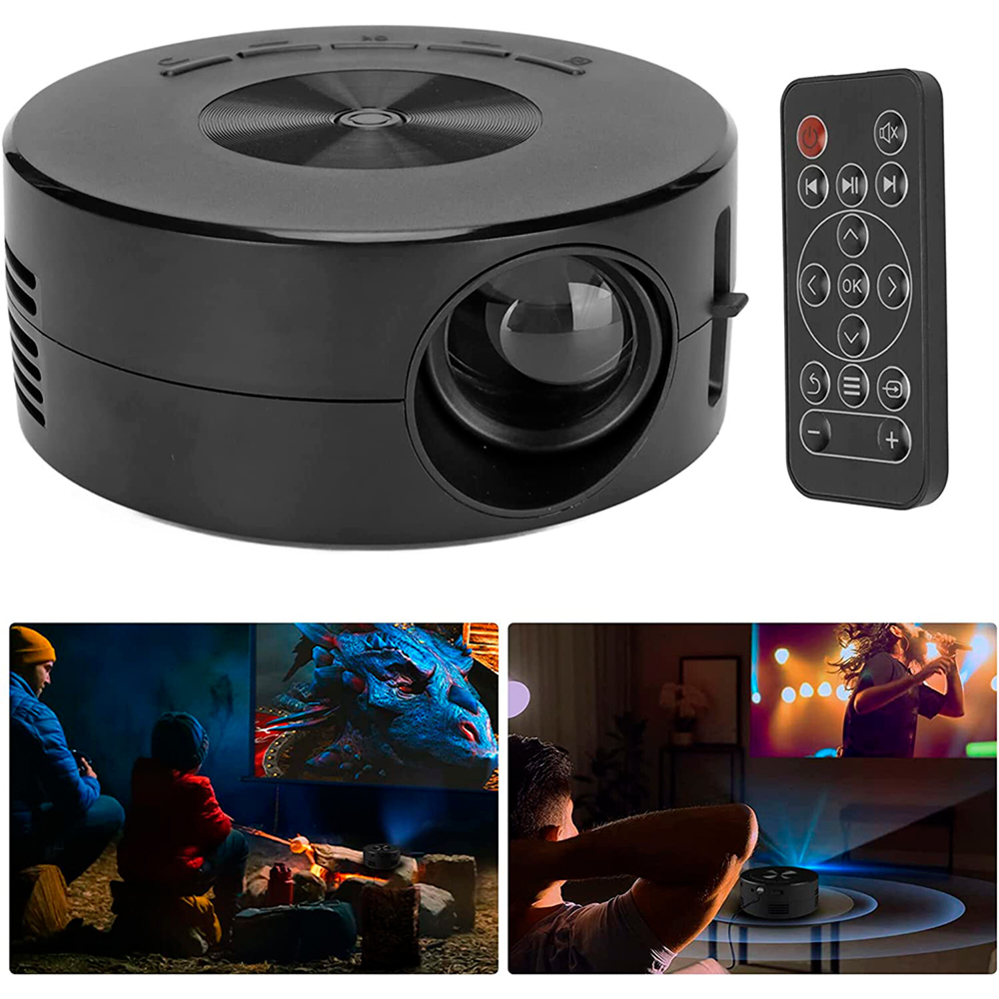 Mini Proyector Led Rotundity Microsd Android Ios Control — Universo Binario