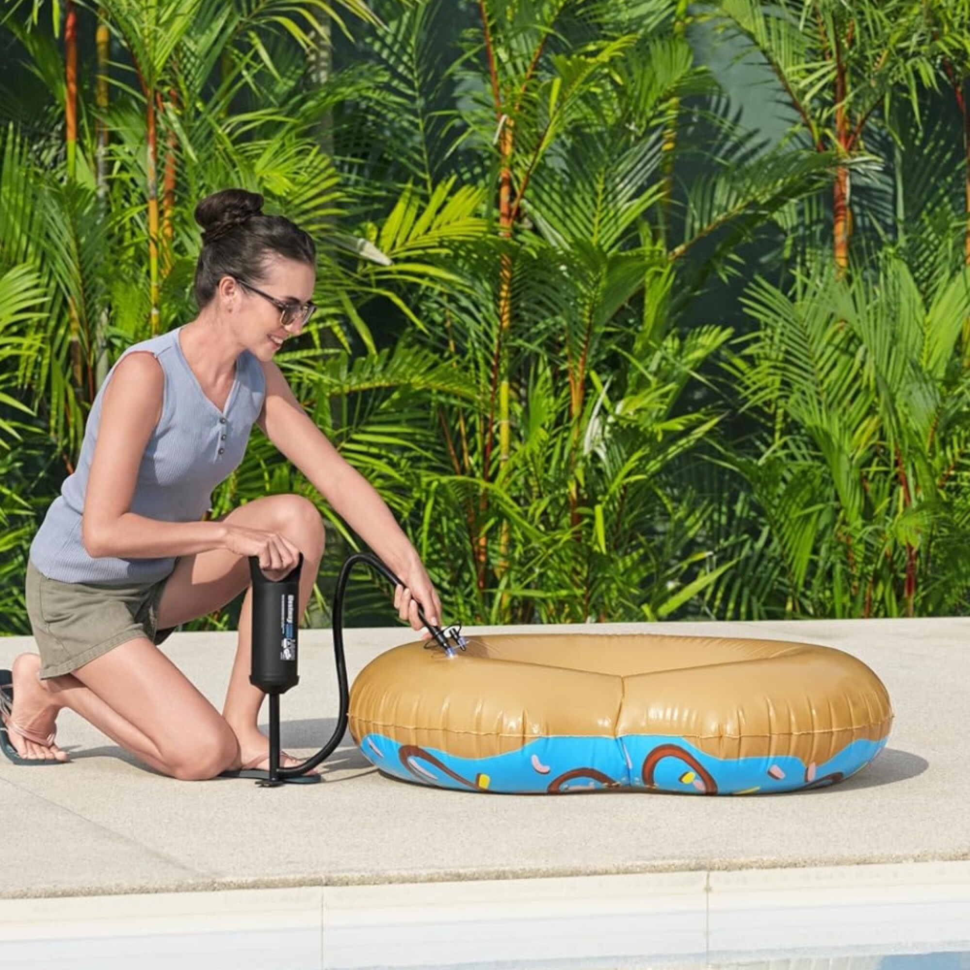 Inflador bomba manual air hammer 850ml Bestway — Aventureros