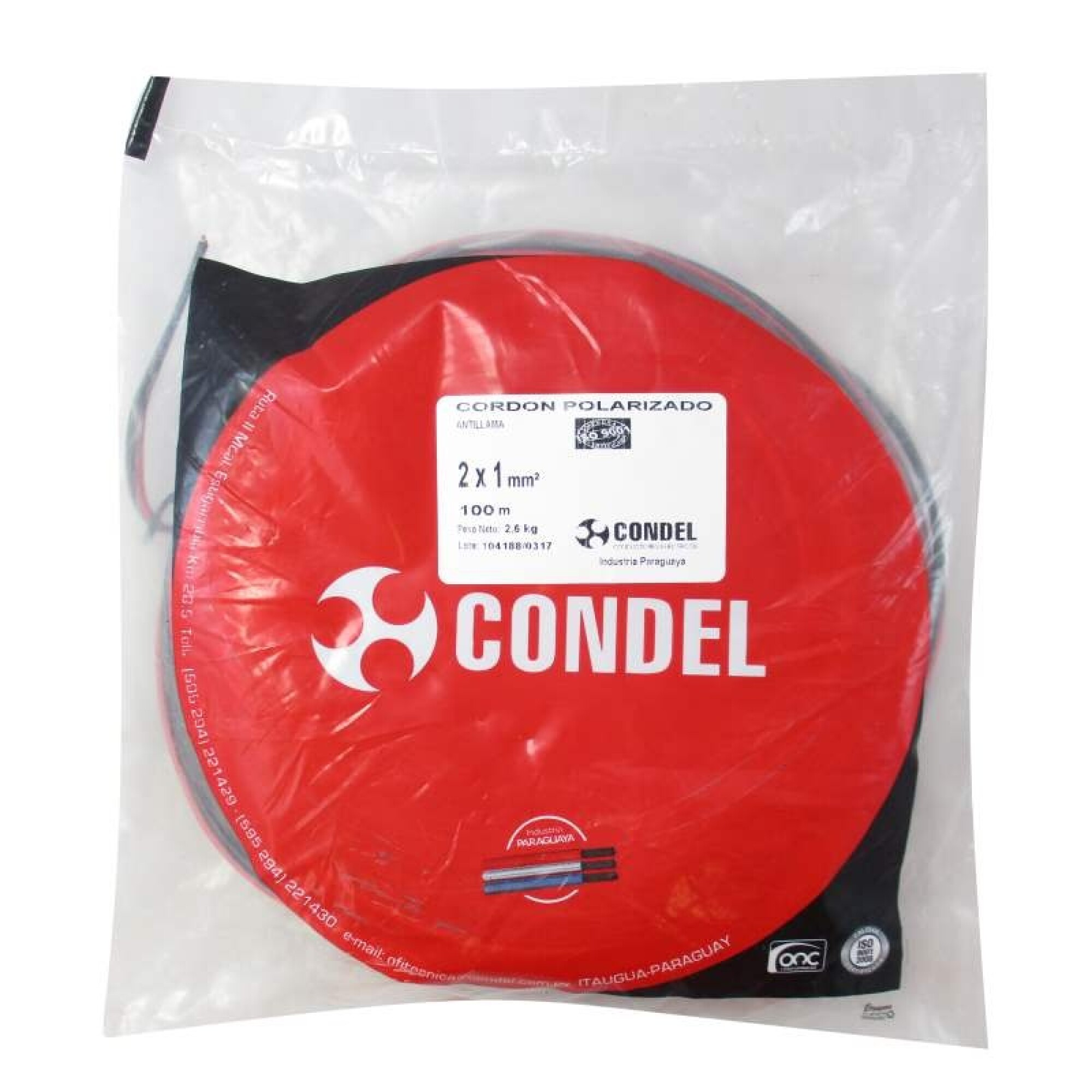 CABLE CORDON 2X1,00MM2 POLARIZ. CONDEL — Luminotecnia