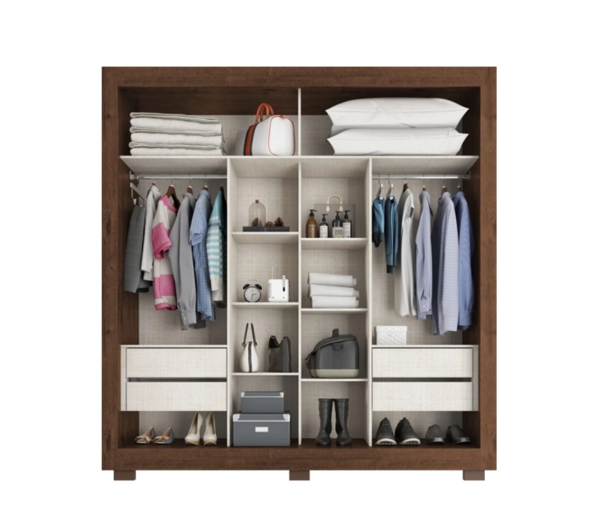 Ropero 2 Puertas Correr Titanium-cinamo — Albanes