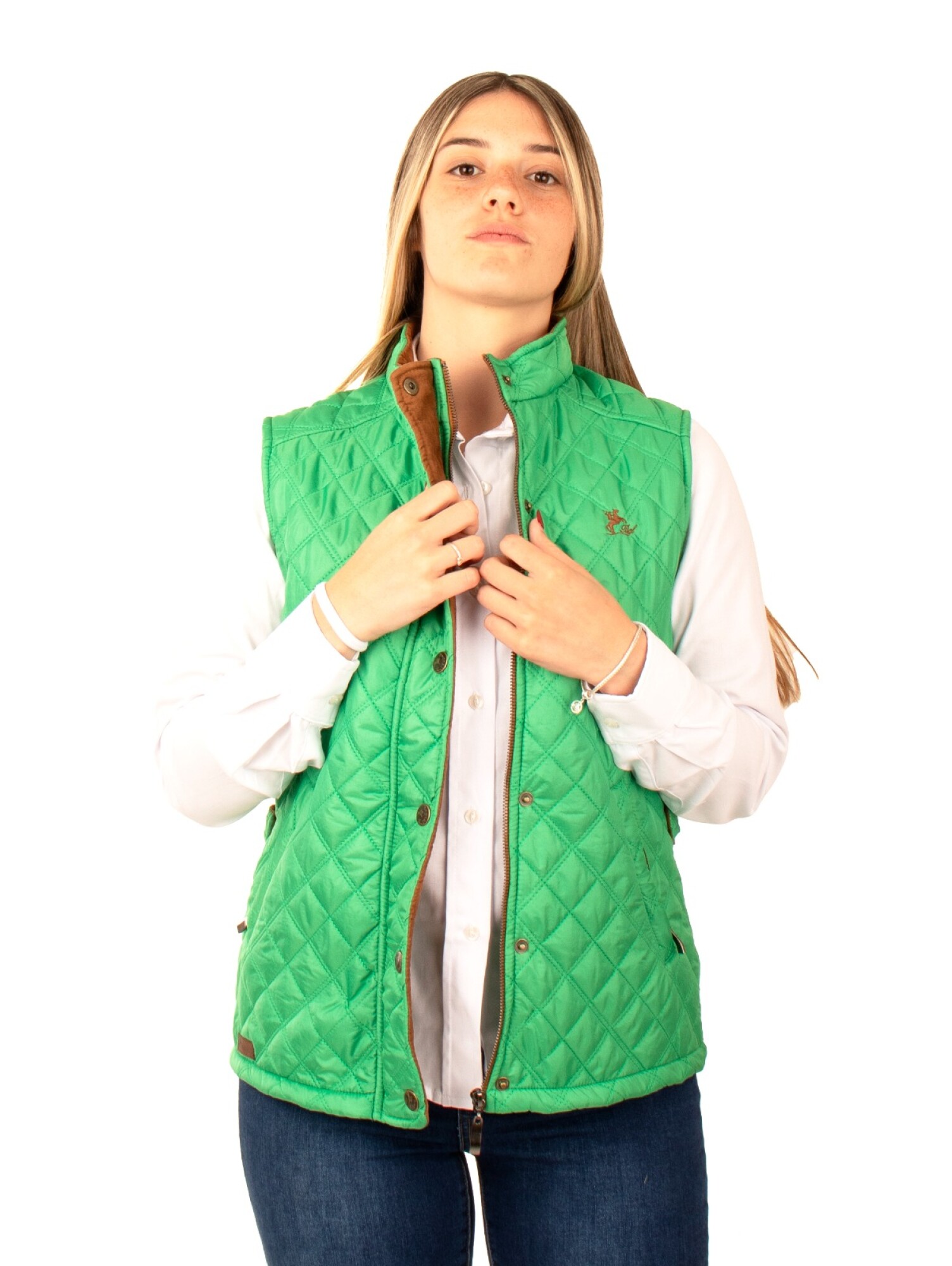 Chaleco Capitoneado Dama con hebilla - Verde — Bagual