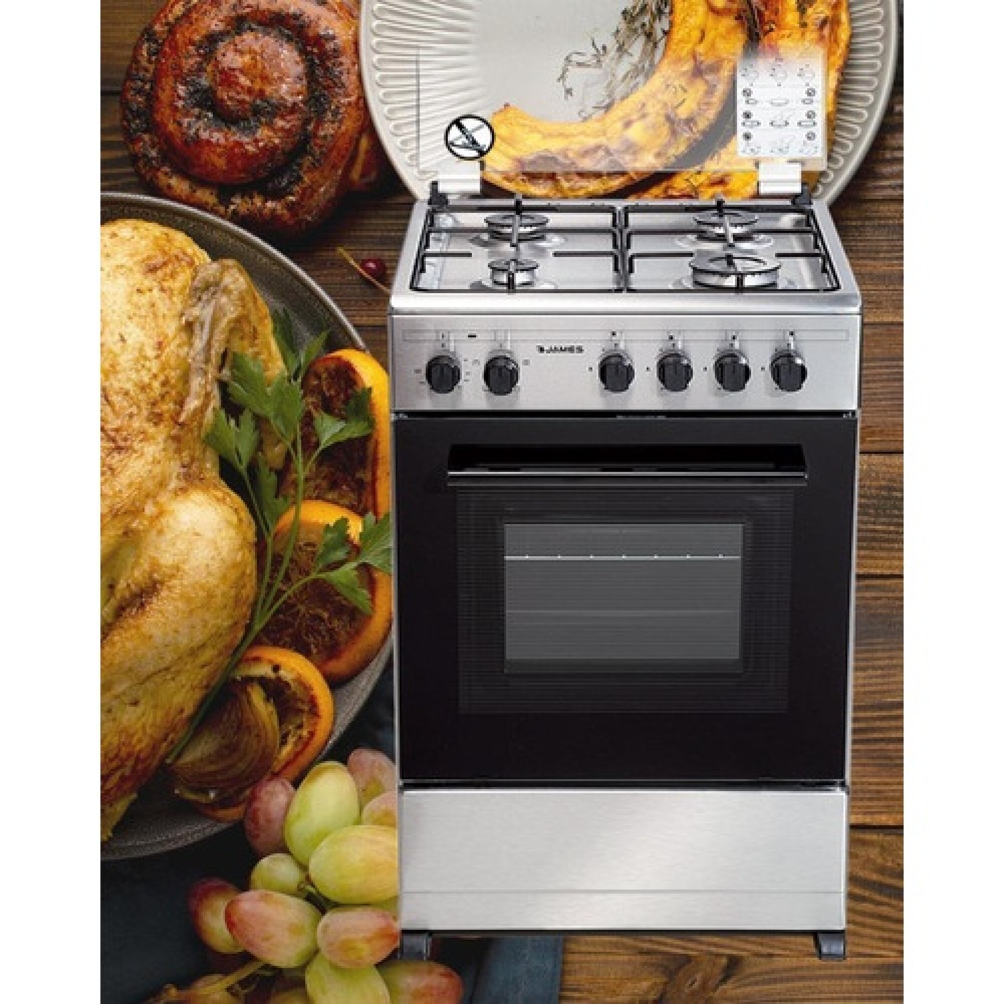 Cocina Combinada James C-555 TKS INOX Con Grill — Electroventas