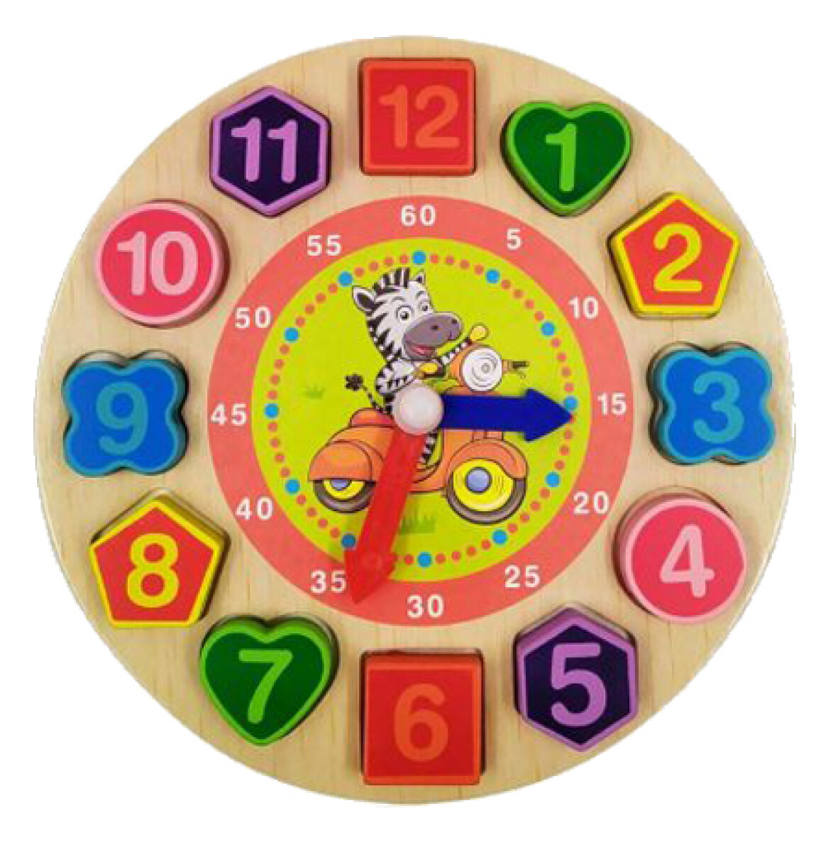 JUEGO DIDACTICO MADERA RELOJ 18X0.5CM CAJA — El Clon