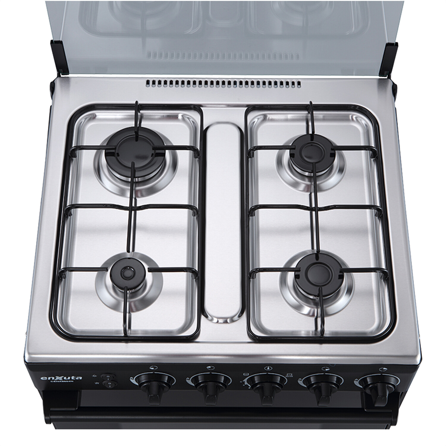 Cocina A Gas Enxuta 4 Hornallas Con Grill Cenx9604i - NEGRA — Dimm