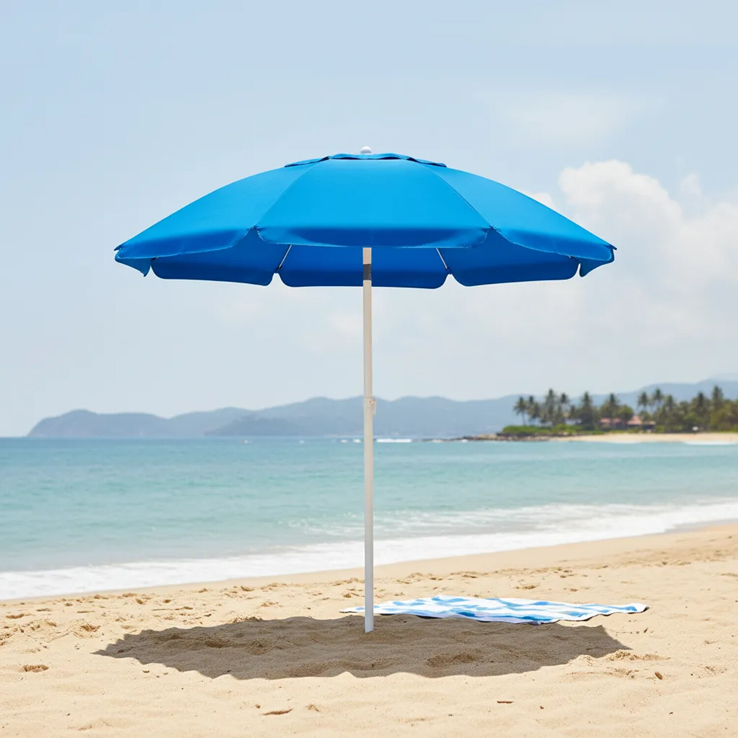 Sombrilla Playa BAGUM MOR 2,20 M FPS 100 Aluminio Funda - Azul — HTS