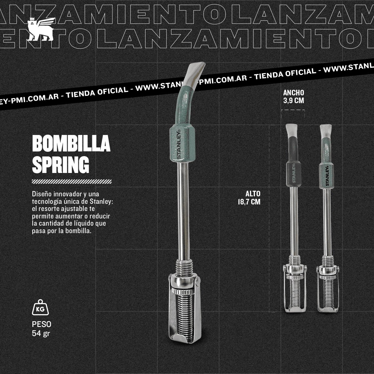 Bombilla Spring con control de flujo - Stanley - Negro — Aventureros