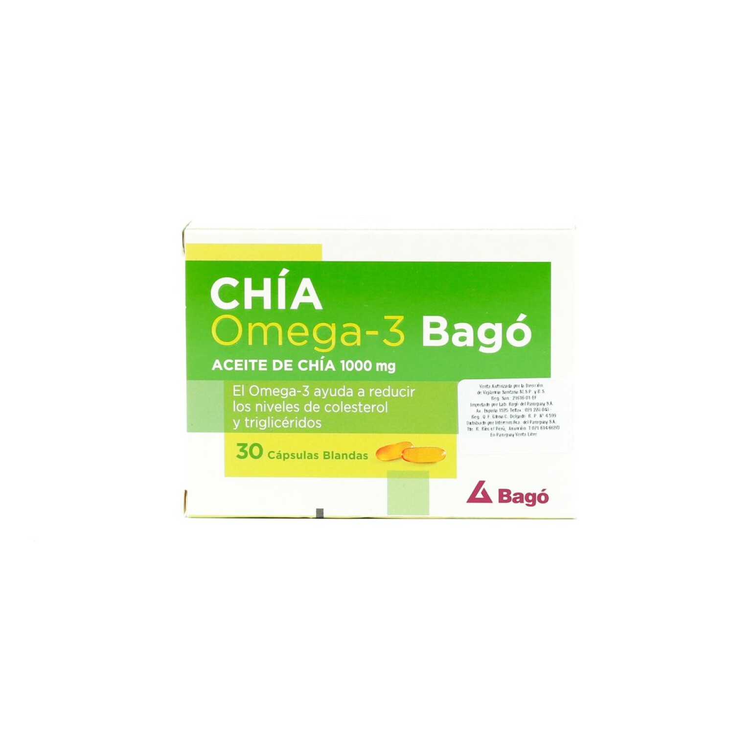 CHIA OMEGA-3 BAGÓ CJ X 30 CÁPS. BLANDAS — Farmacenter