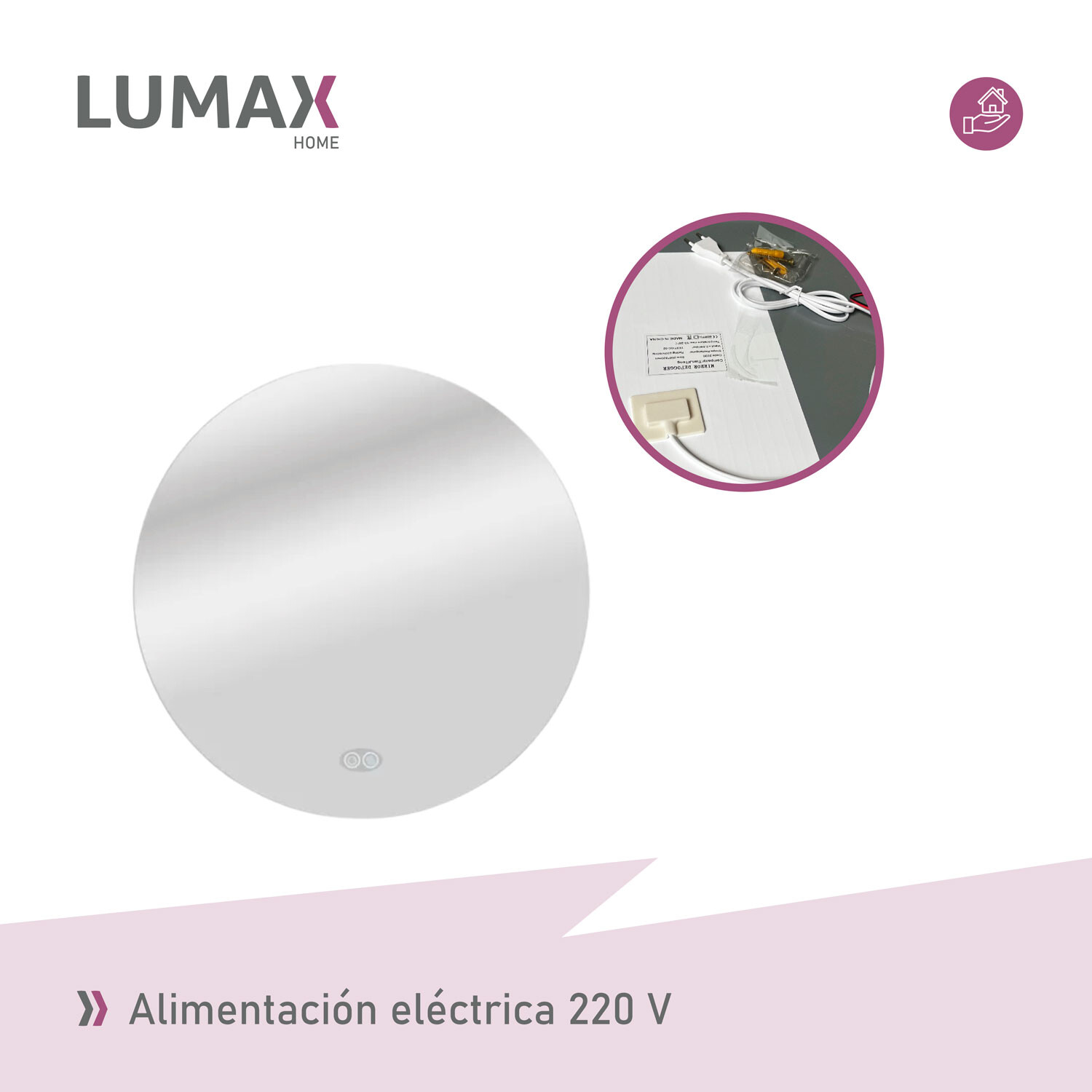Espejo redondo Luz Led Lumax 80 cm — Electroventas