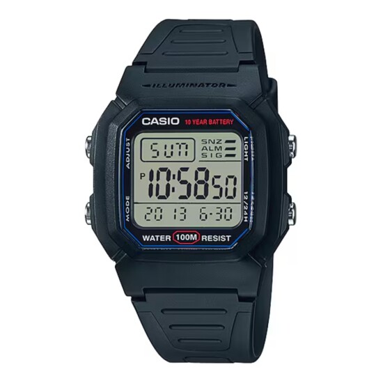 Reloj CASIO W800H-1AVDF Resina Negro Esfera 36mm — WatchMe