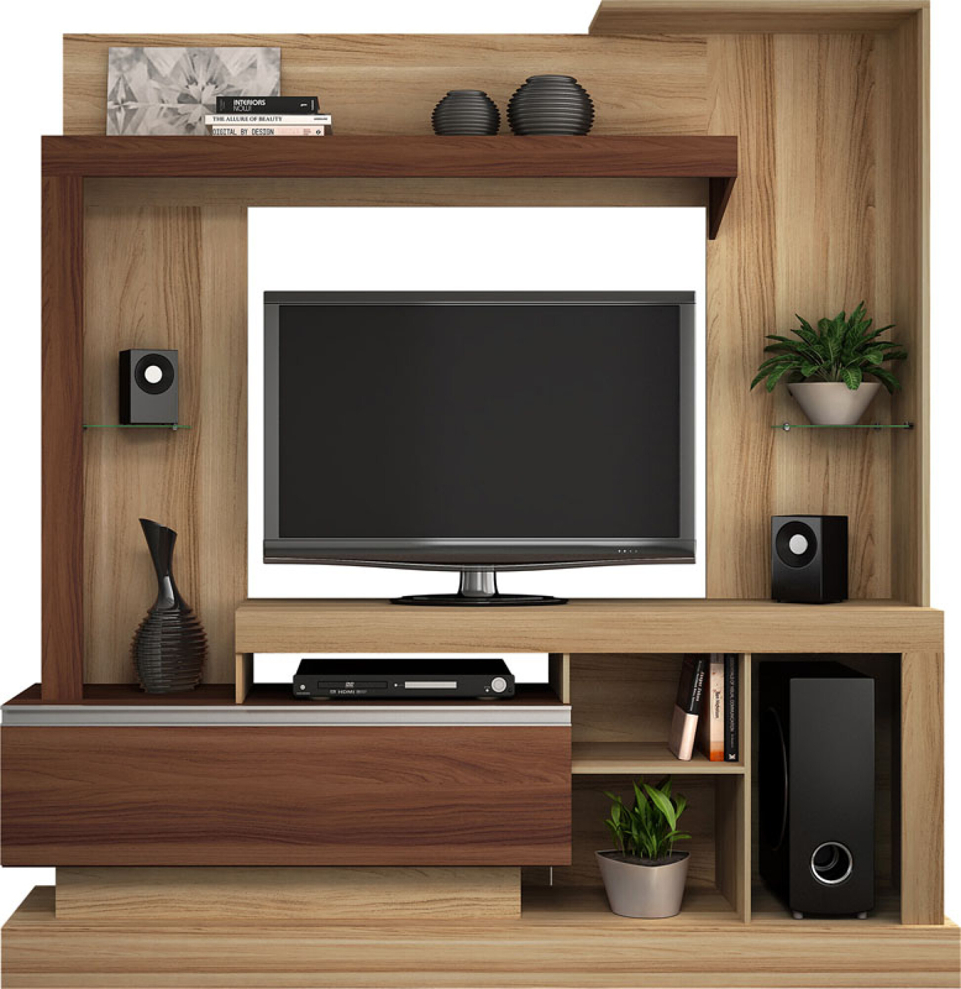 Rack Bravo para Tv Color Teka y Nogal — Universo Binario