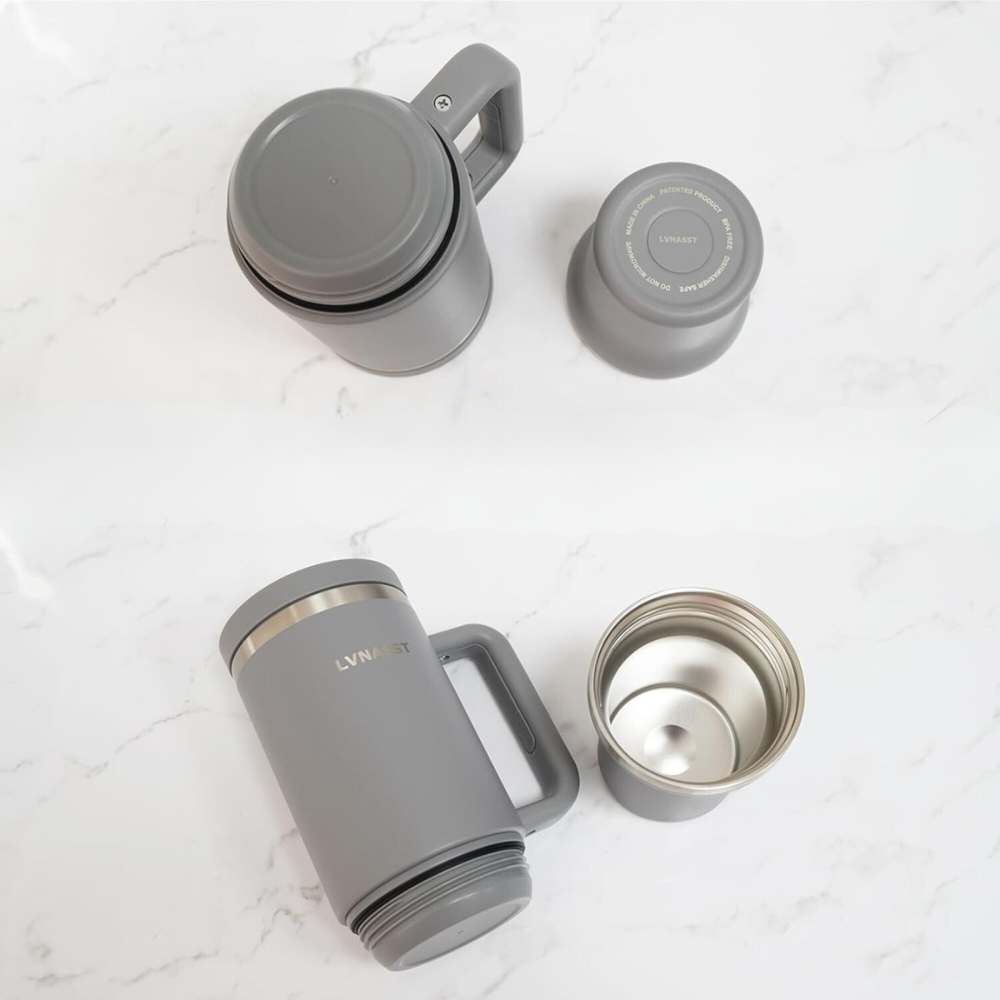 Vaso térmico 2 en 1 890ml + 295ml - Gris — Aventureros