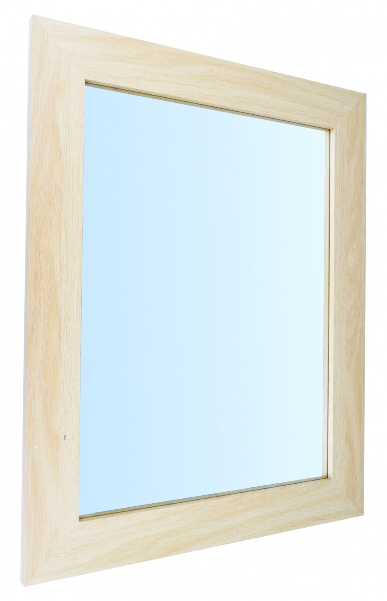ESPEJO RECTANGULAR MARCO MADERA CLARO 48X37.5X1CM 24941 — El Clon
