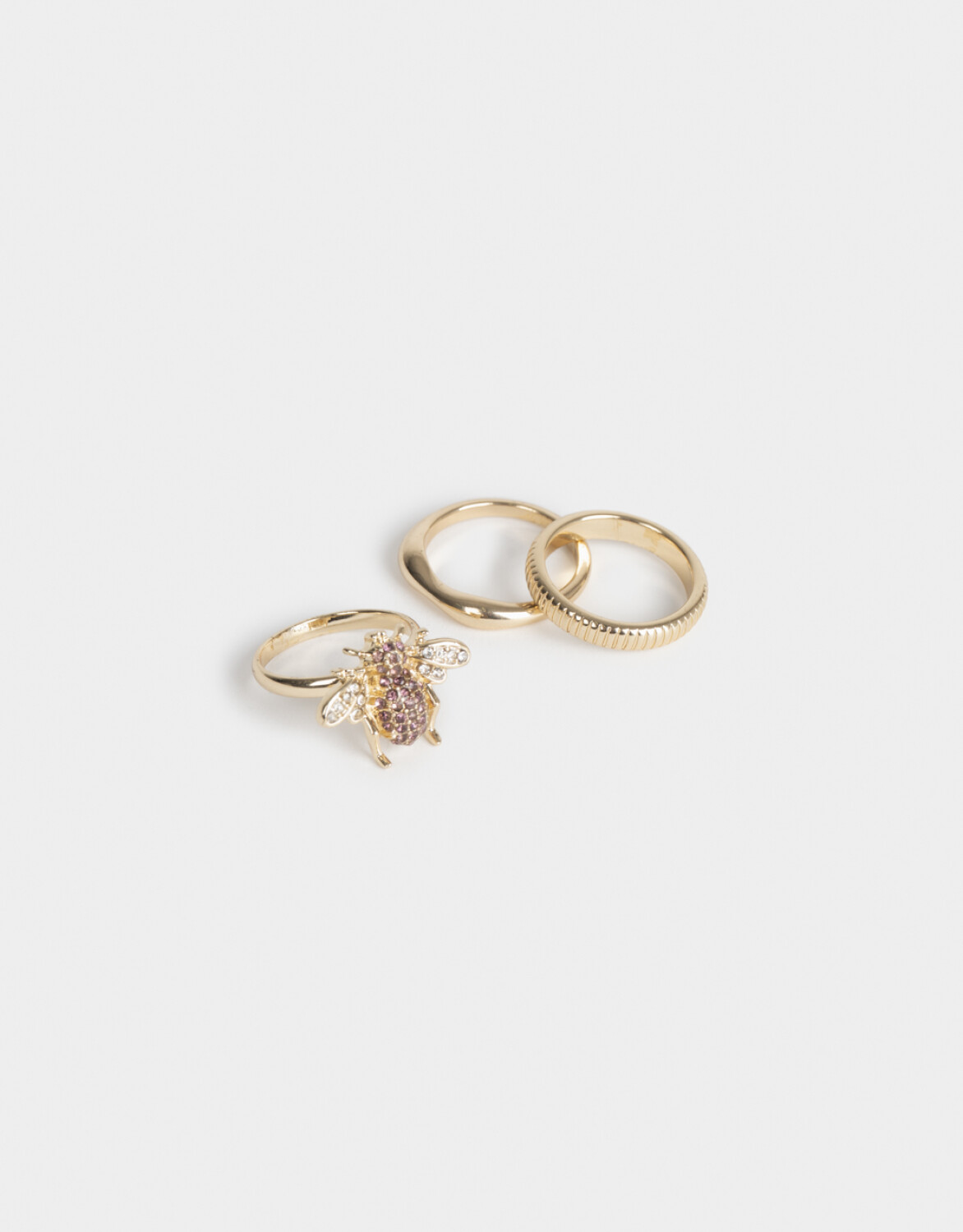 Set De Anillos Con Dije Abeja — Todomoda