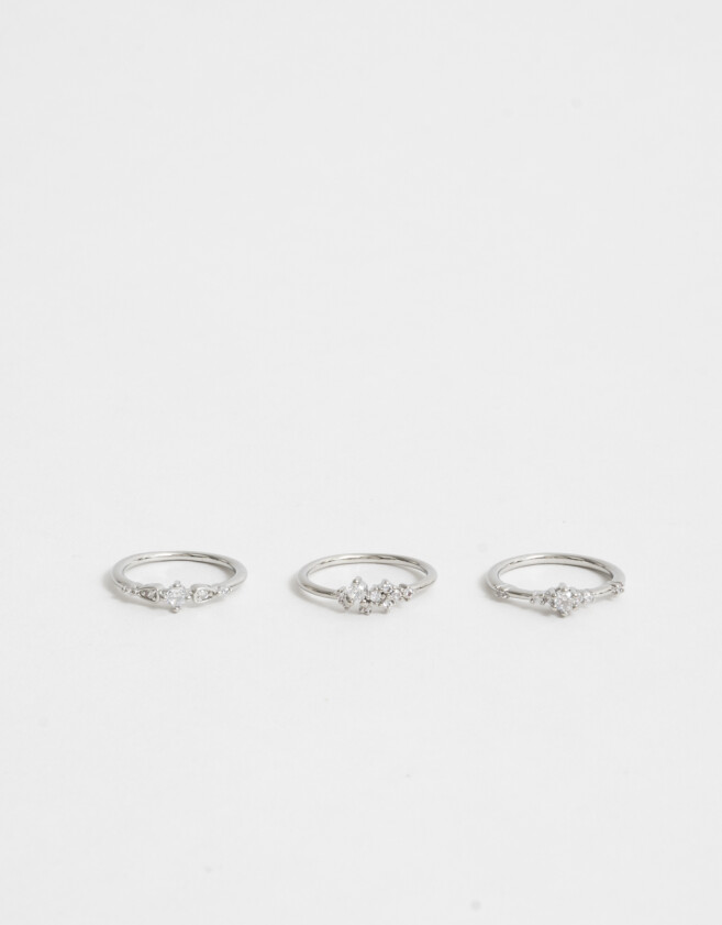 Set De Anillos Oro Zirconia — Todomoda