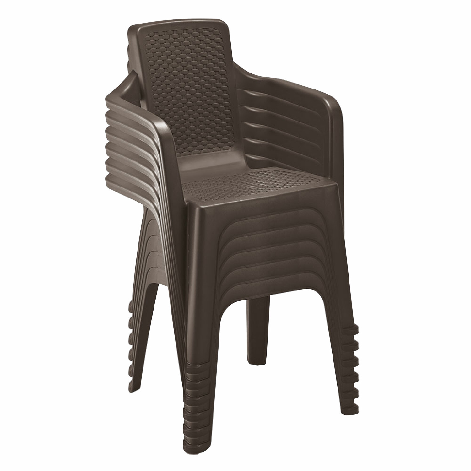 Silla Plastica Simula Ratán Ideal Para Jardin Exterior Rimax - Wengue — HTS